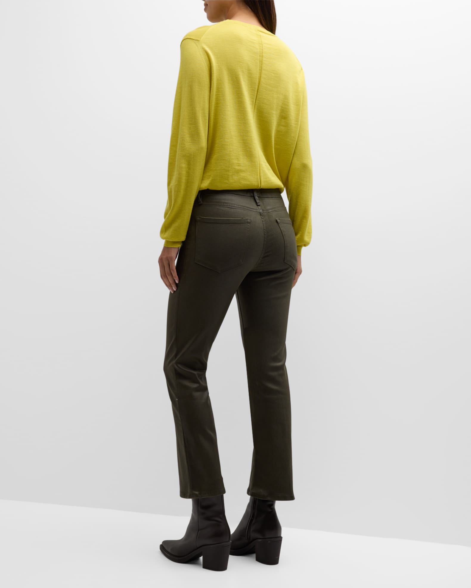 FRAME Le Crop Mini Boot Coated Jeans | Neiman Marcus