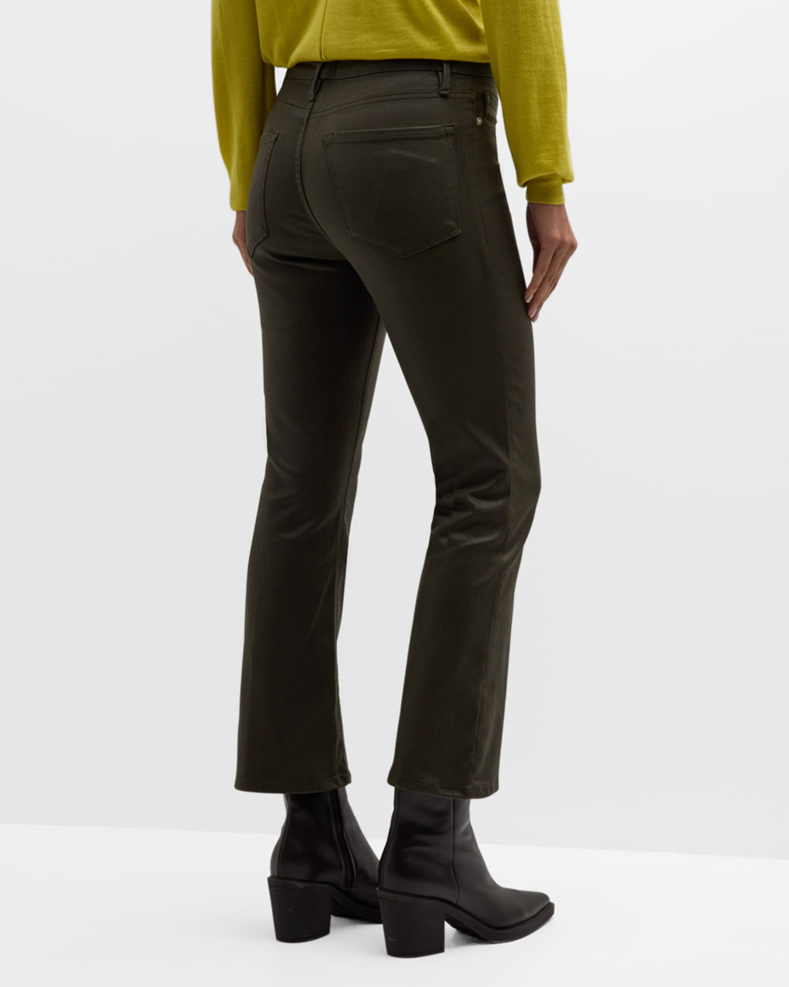 FRAME Le Crop Mini Boot Coated Jeans | Neiman Marcus