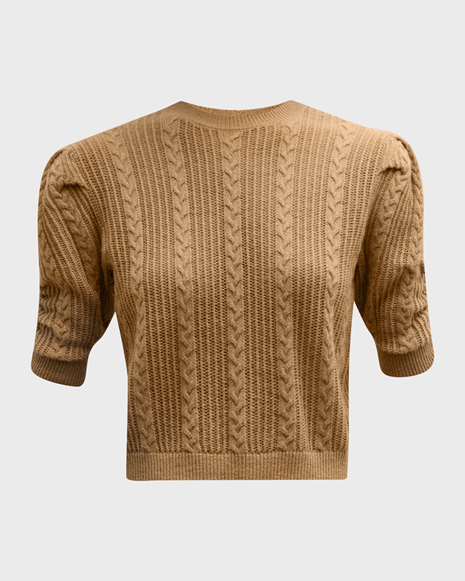 FRAME Pointelle Cashmere-Wool Cropped Sweater | Neiman Marcus