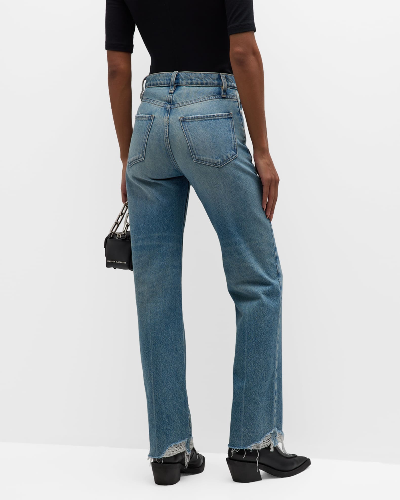 FRAME Le Jane Crop Raw-Hem Jeans | Neiman Marcus