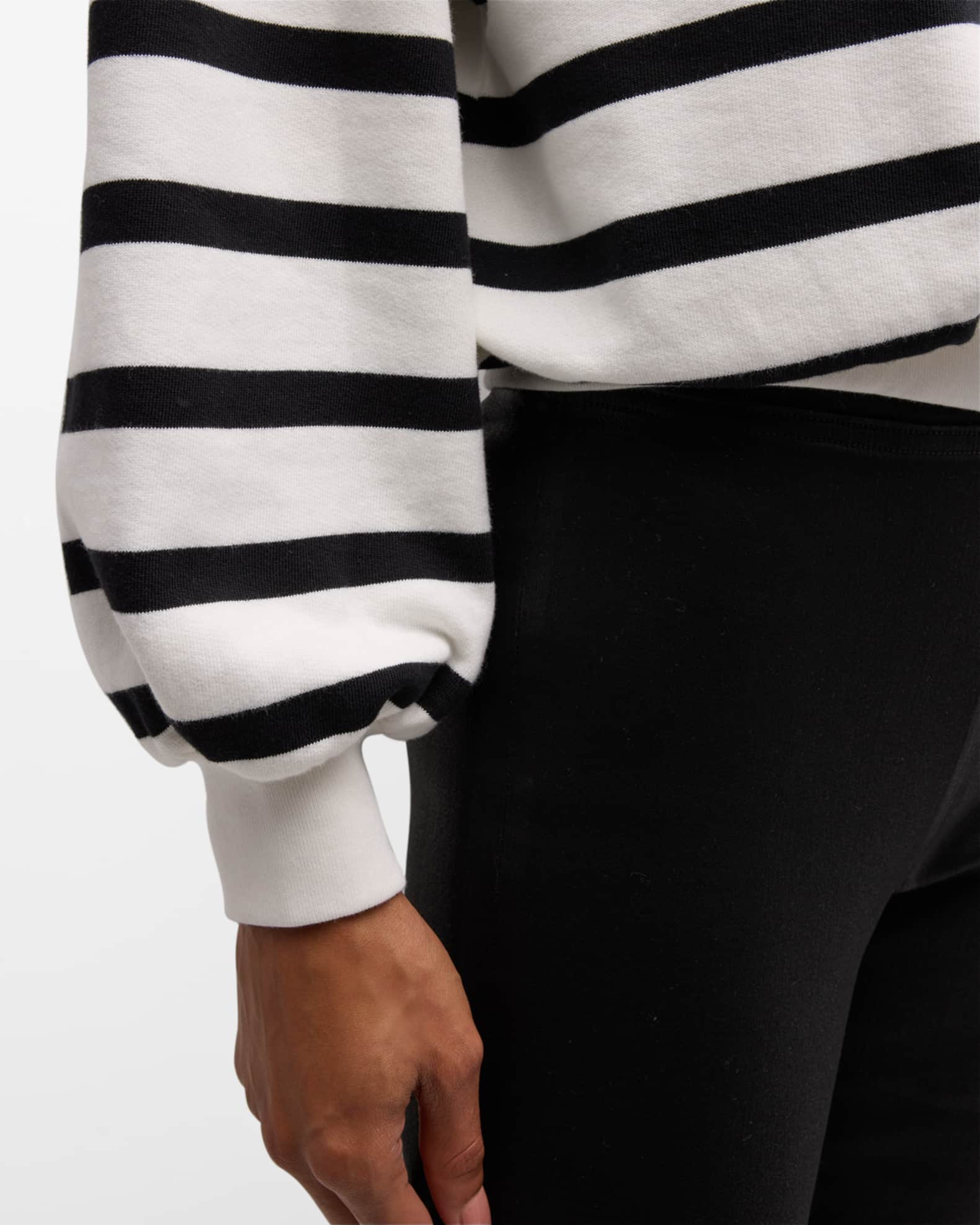 FRAME Striped Mock-Neck Sweatshirt | Neiman Marcus