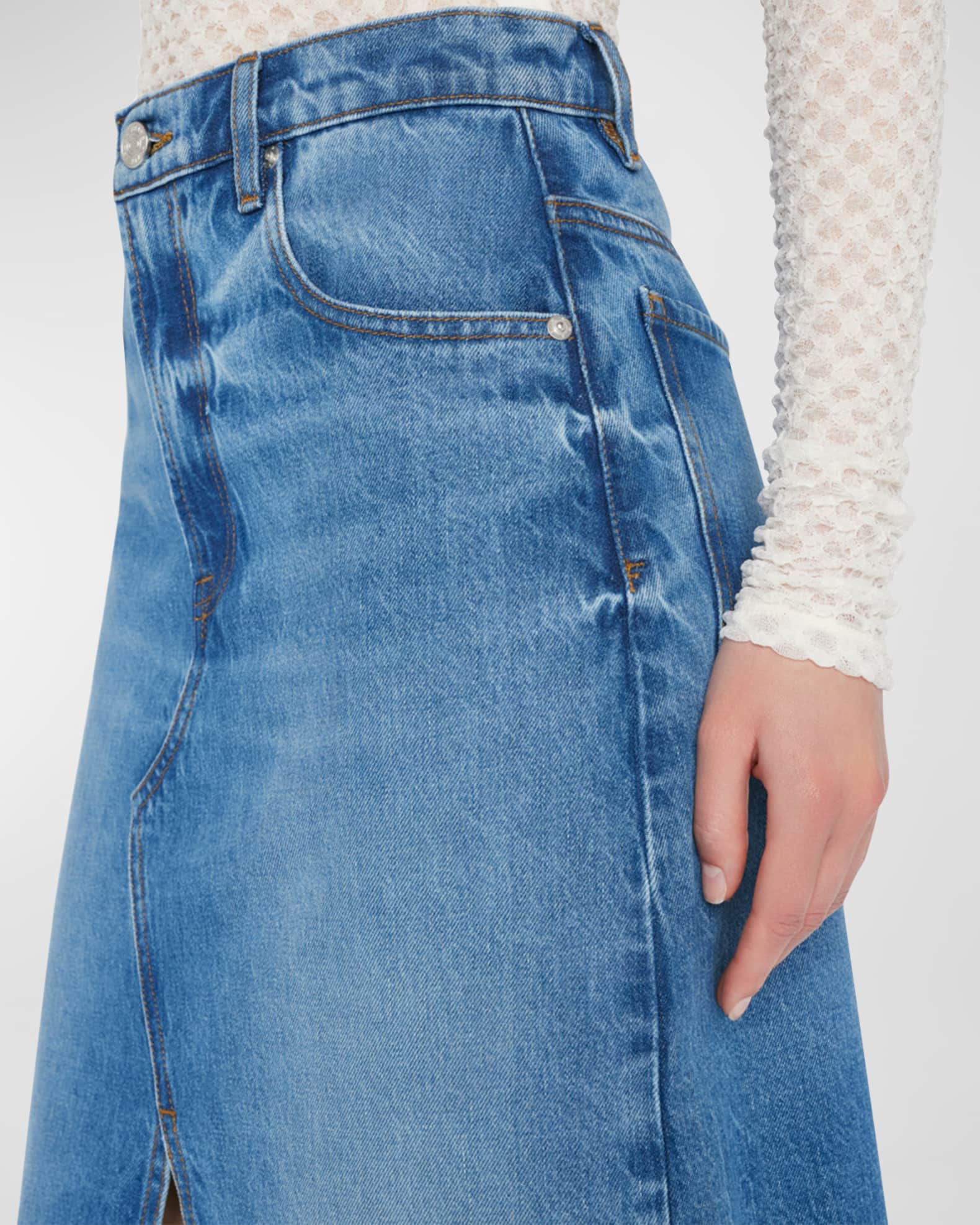 FRAME The Midaxi Denim Skirt | Neiman Marcus