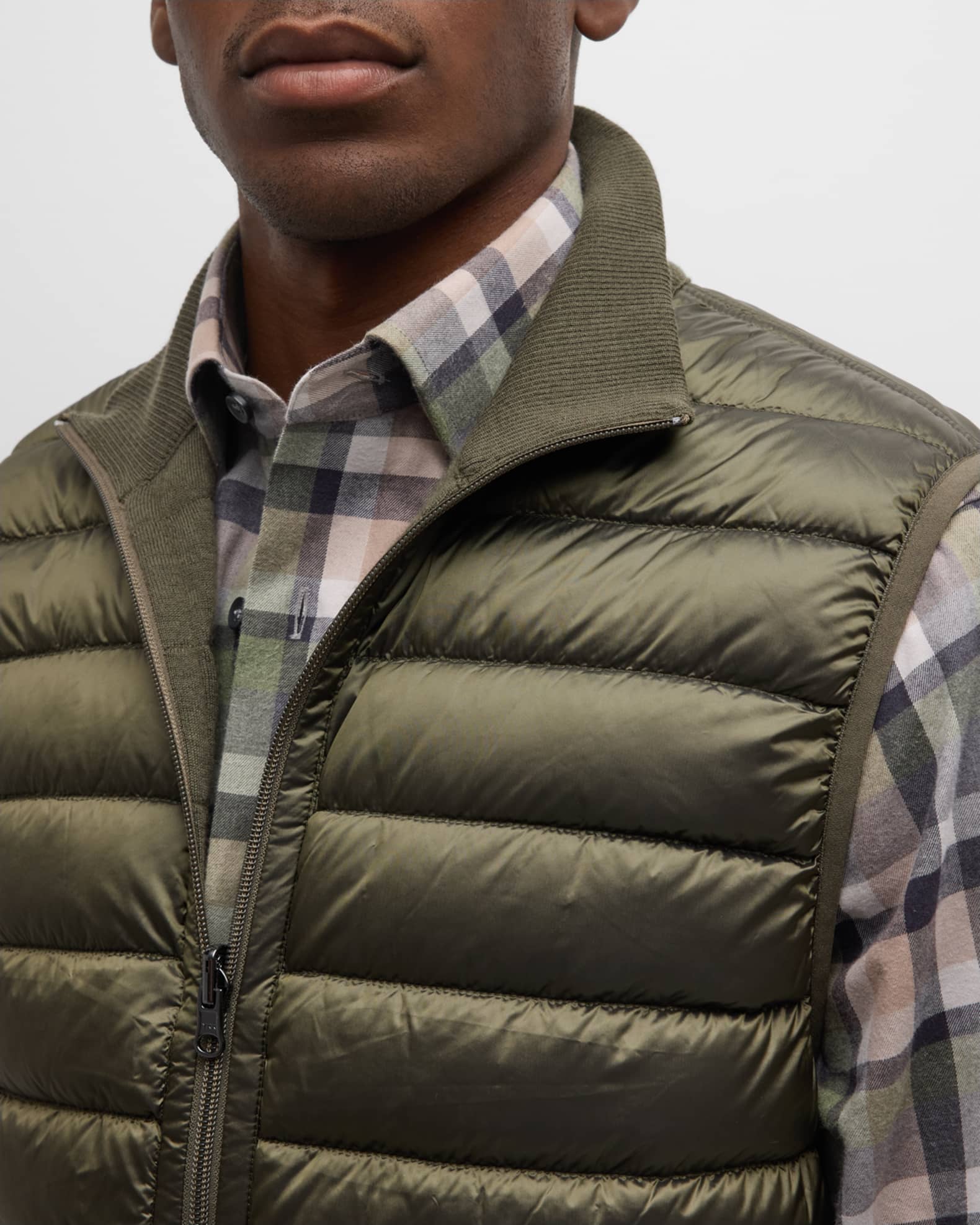 Neiman Marcus Men's Cashmere-Lined Quilted Nylon Vest | Neiman Marcus