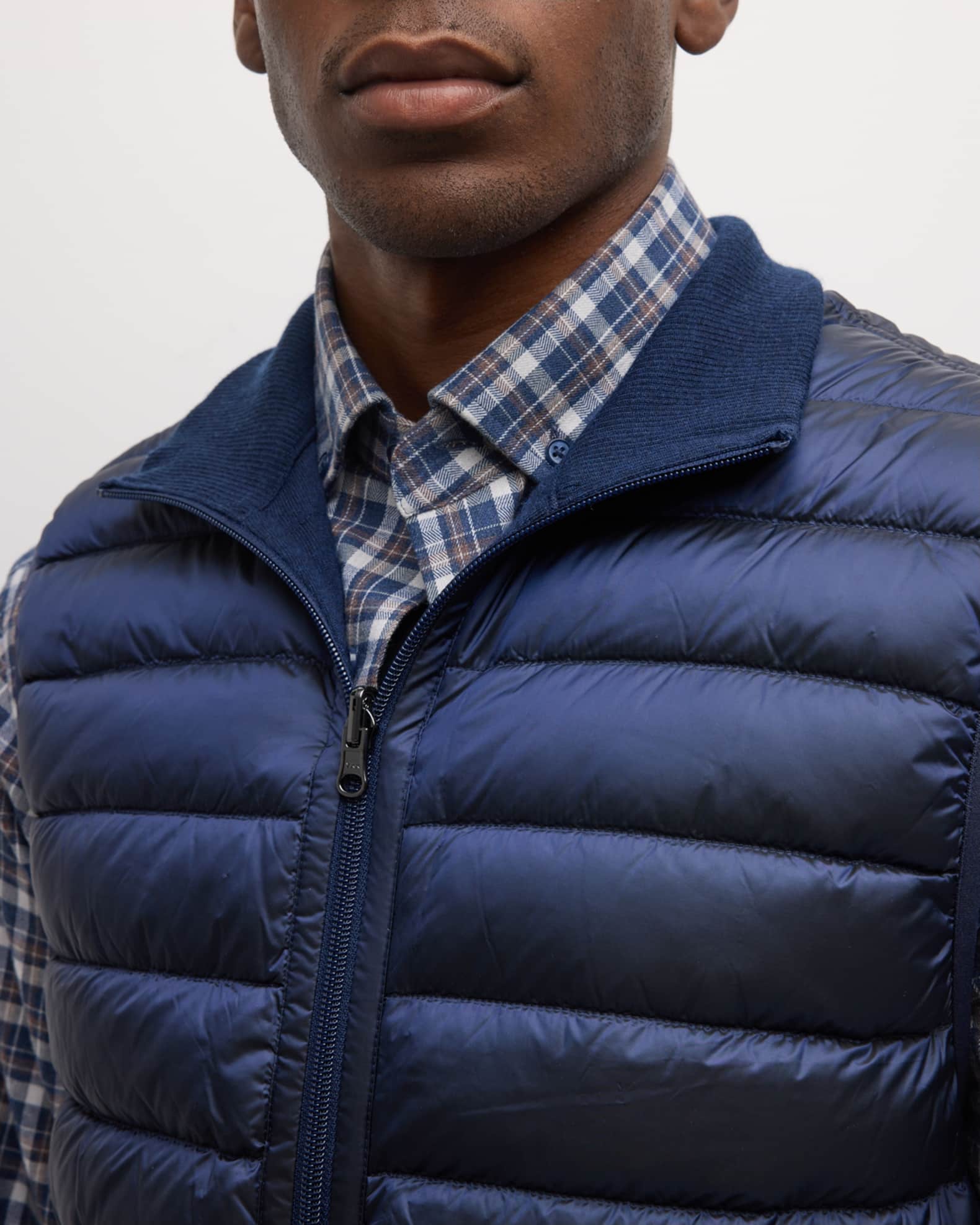 Neiman Marcus Men's Cashmere-Lined Quilted Nylon Vest | Neiman Marcus
