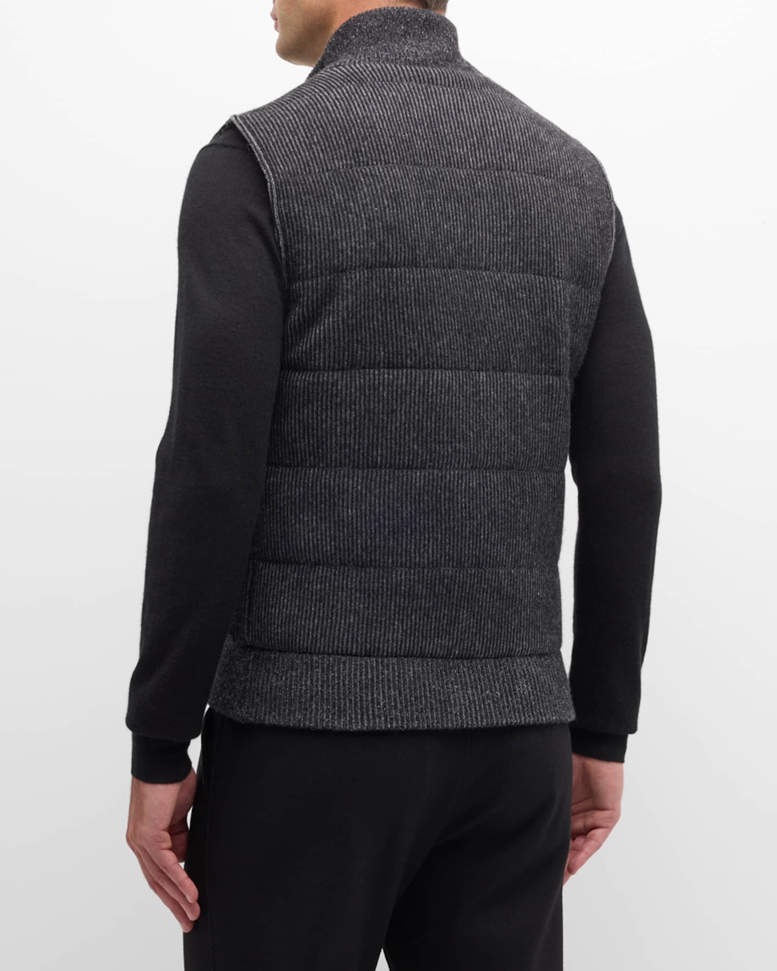 Neiman Marcus Men's Quilted Cashmere Full-Zip Vest | Neiman Marcus