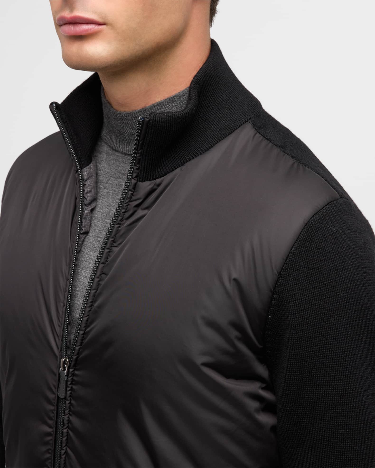 Neiman Marcus Men's Wool and Nylon Full-Zip Jacket | Neiman Marcus