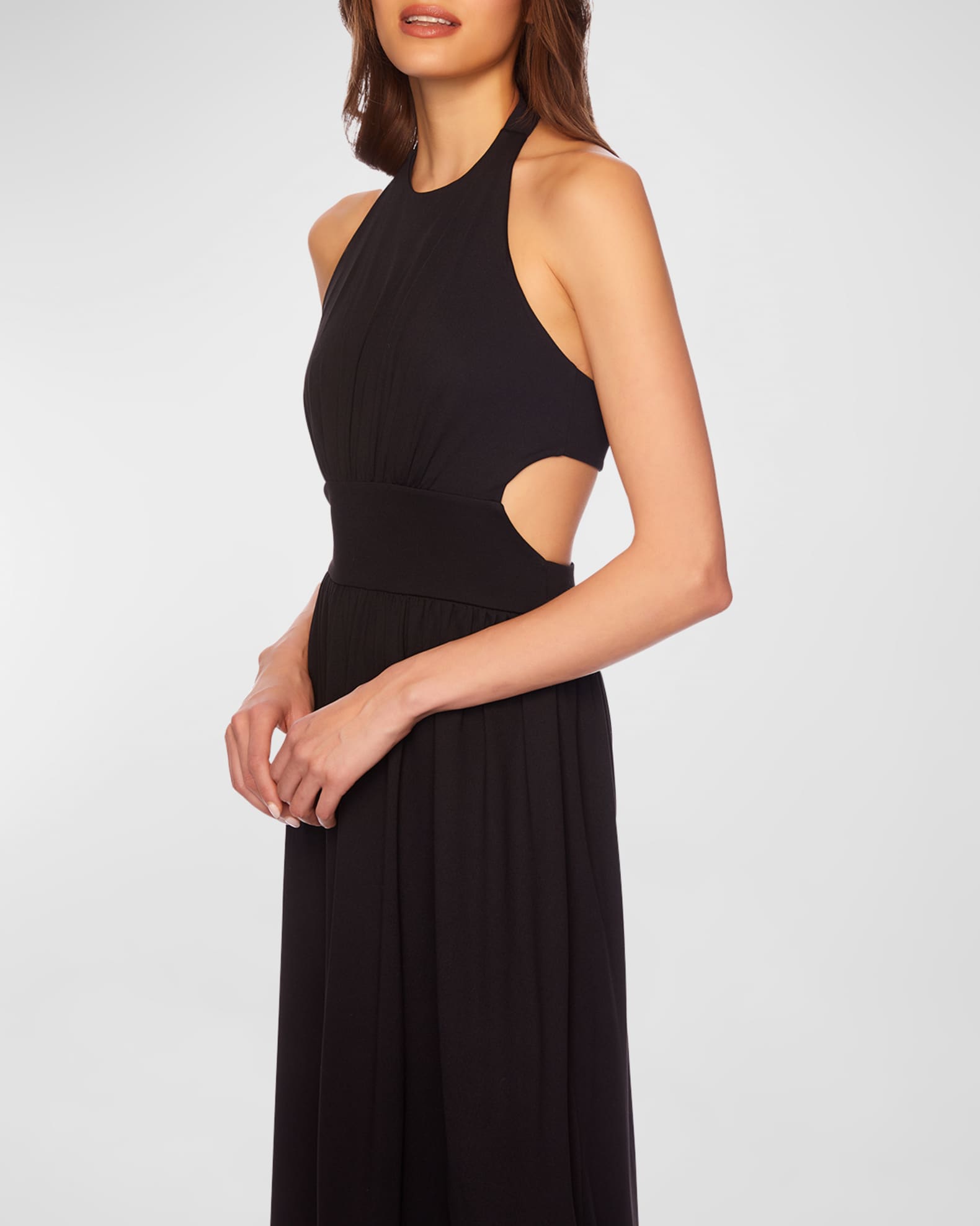 Susana Monaco Sleeveless Halter Snap Maxi Dress | Neiman Marcus
