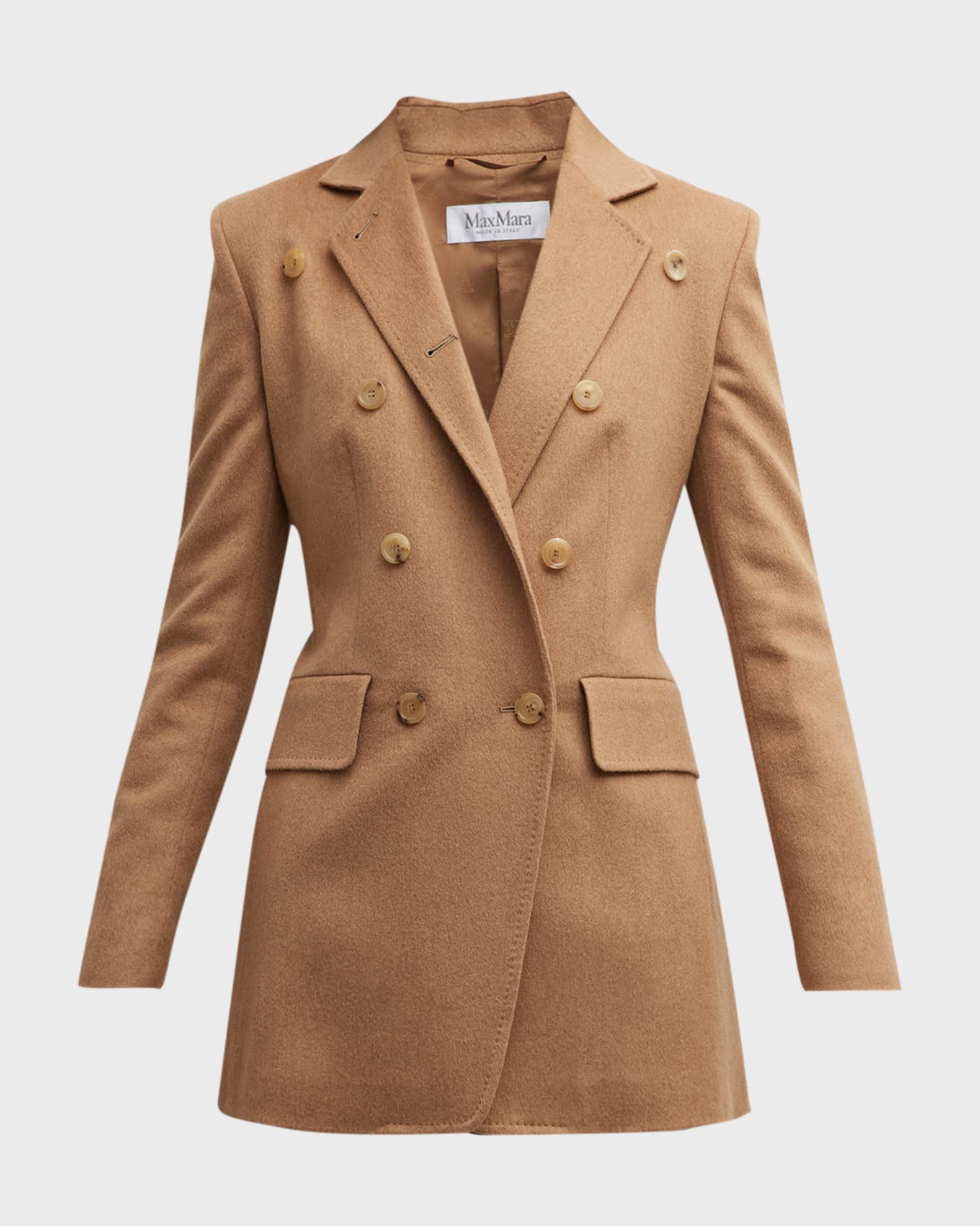 Max Mara Kartal Double-Breasted Longline Blazer | Neiman Marcus