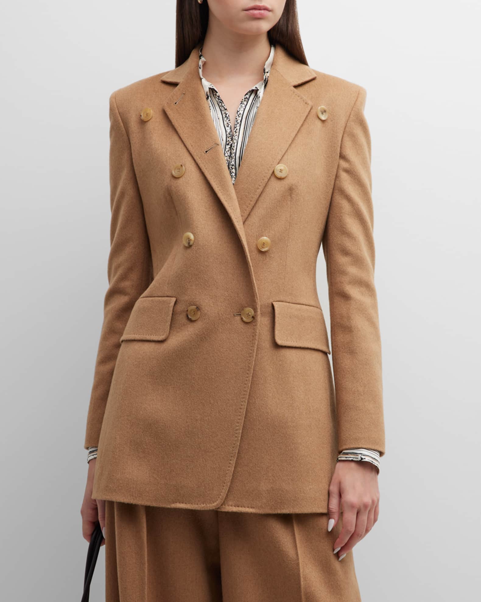 Max Mara Kartal Double-Breasted Longline Blazer | Neiman Marcus
