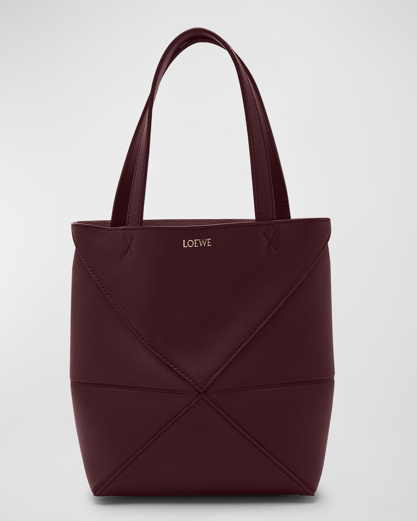 Loewe Puzzle Fold Mini Tote Bag in Shiny Leather | Neiman Marcus