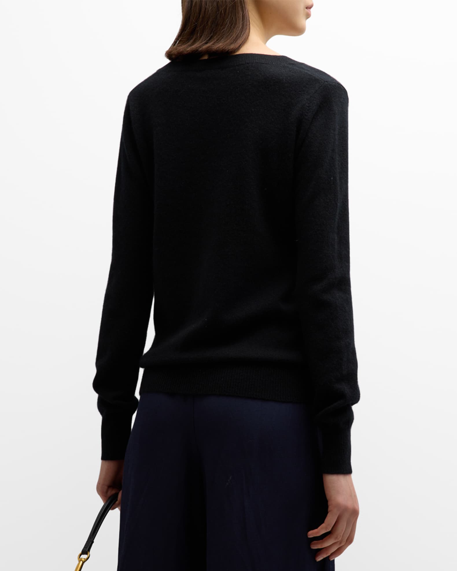 Neiman Marcus Cashmere Collection Cashmere Classic V-Neck Sweater ...