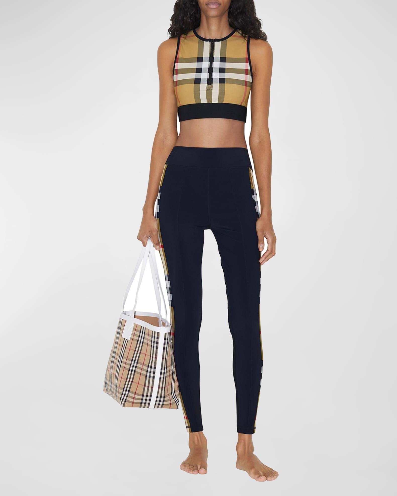 Burberry Zadie Check Sports Bra | Neiman Marcus