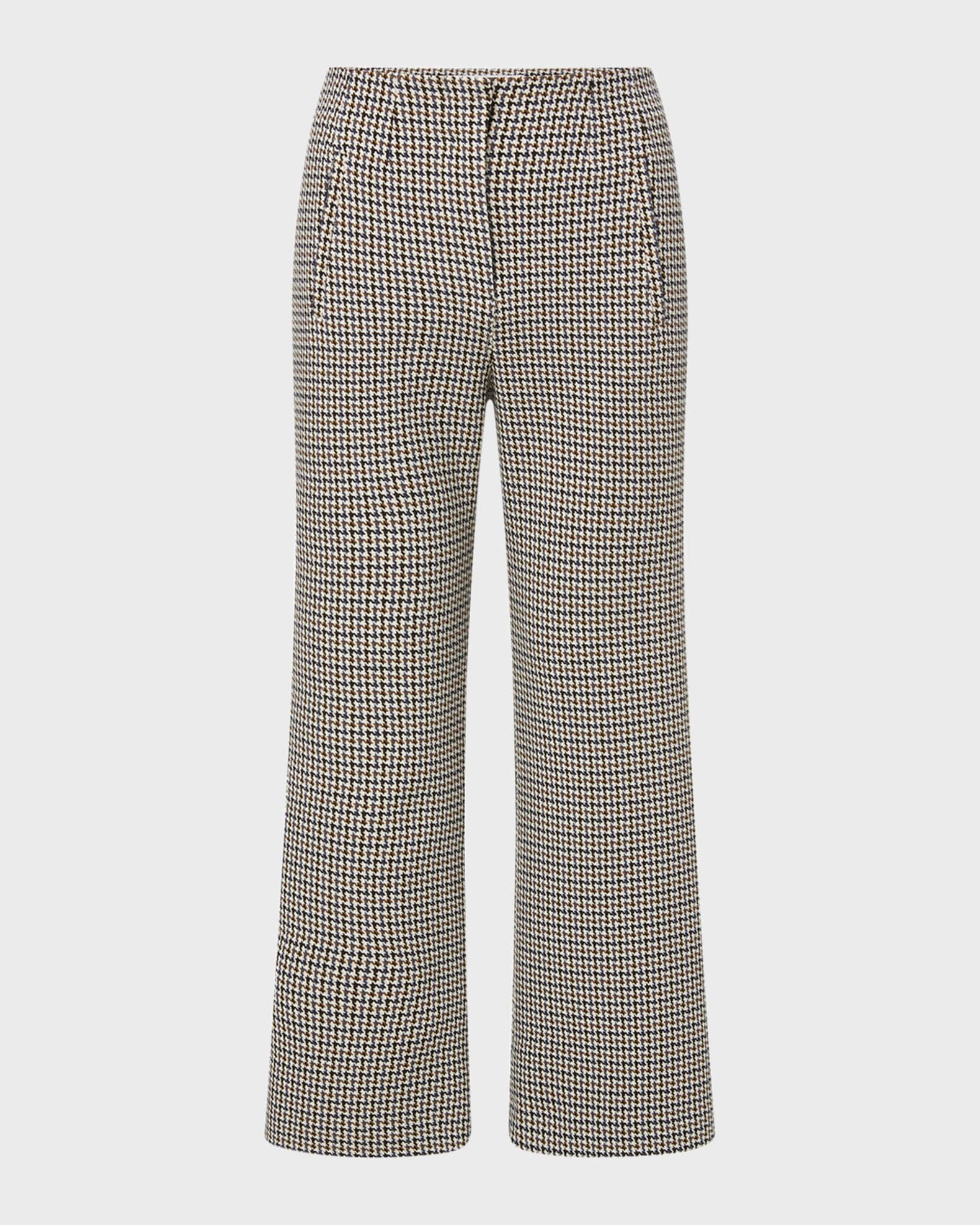 Veronica Beard Dova Houndstooth Wide-Leg Pants | Neiman Marcus
