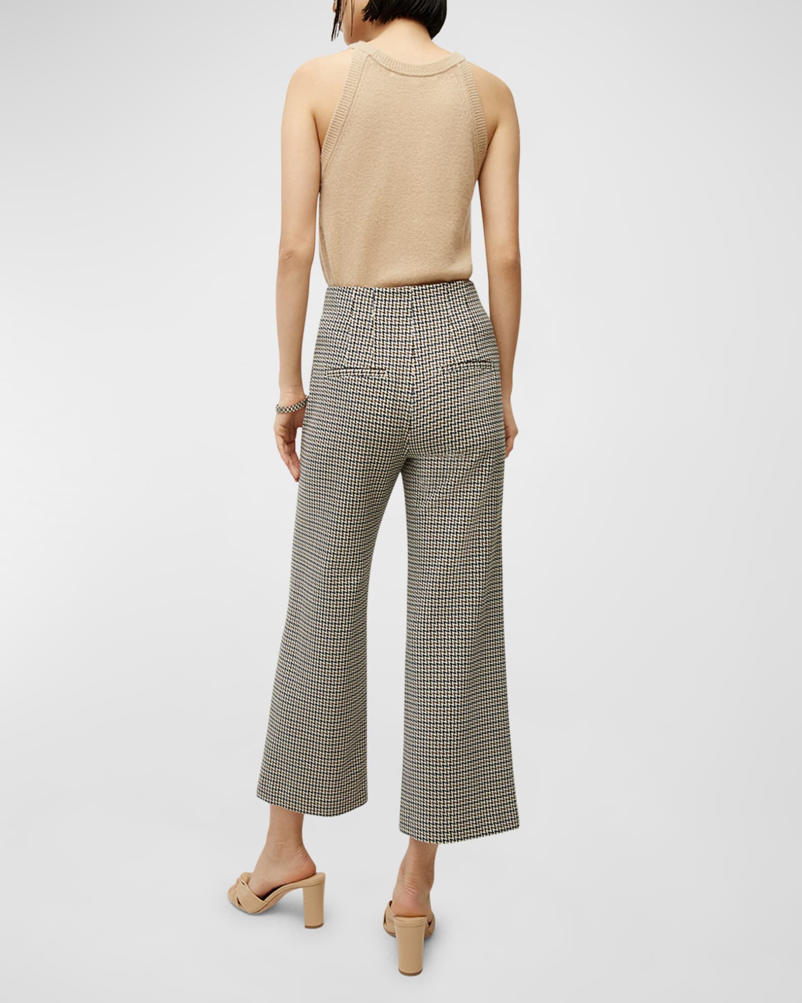 Veronica Beard Dova Houndstooth Wide-Leg Pants | Neiman Marcus