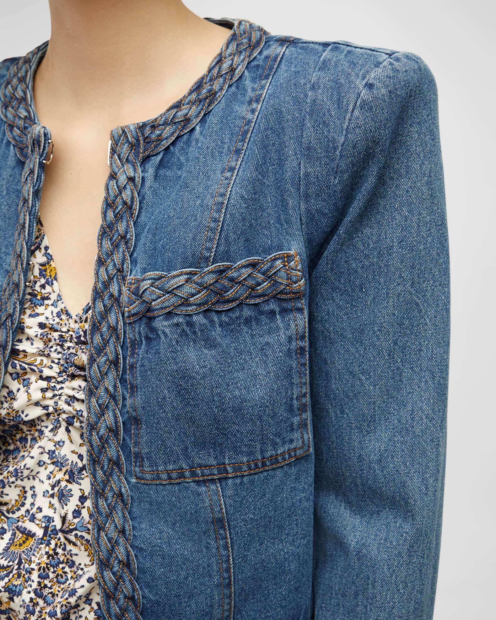 Veronica Beard Arrowe Tailored Denim Jacket | Neiman Marcus