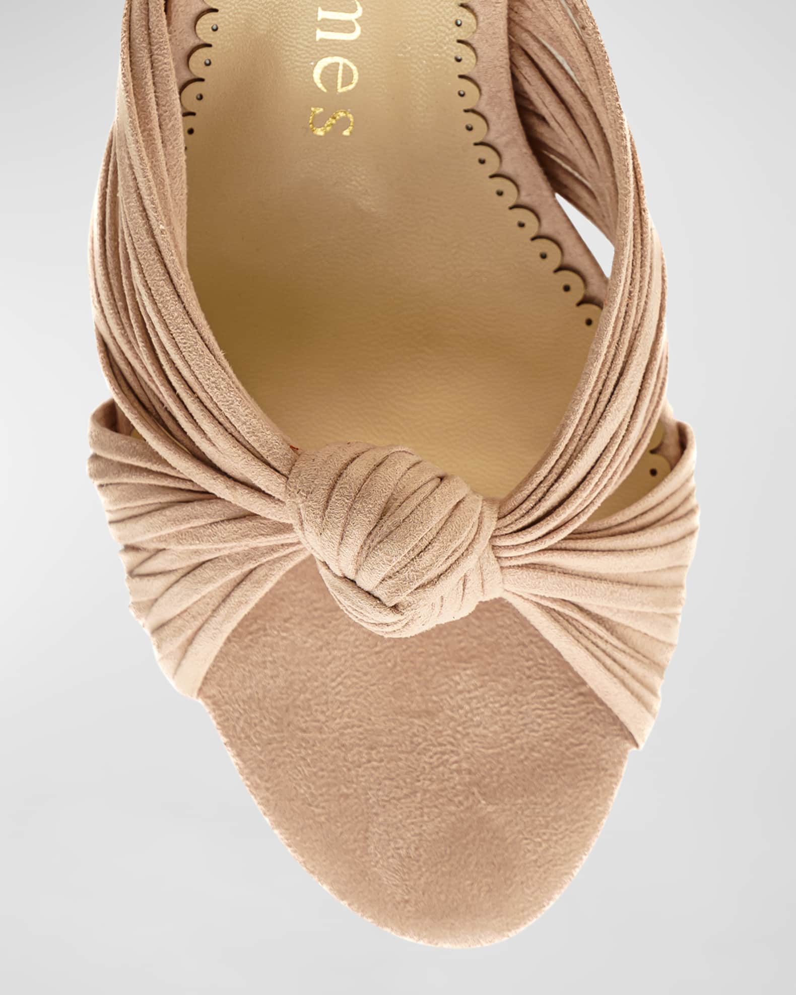 Allegra James Sophie Knotted Block-Heel Mules | Neiman Marcus