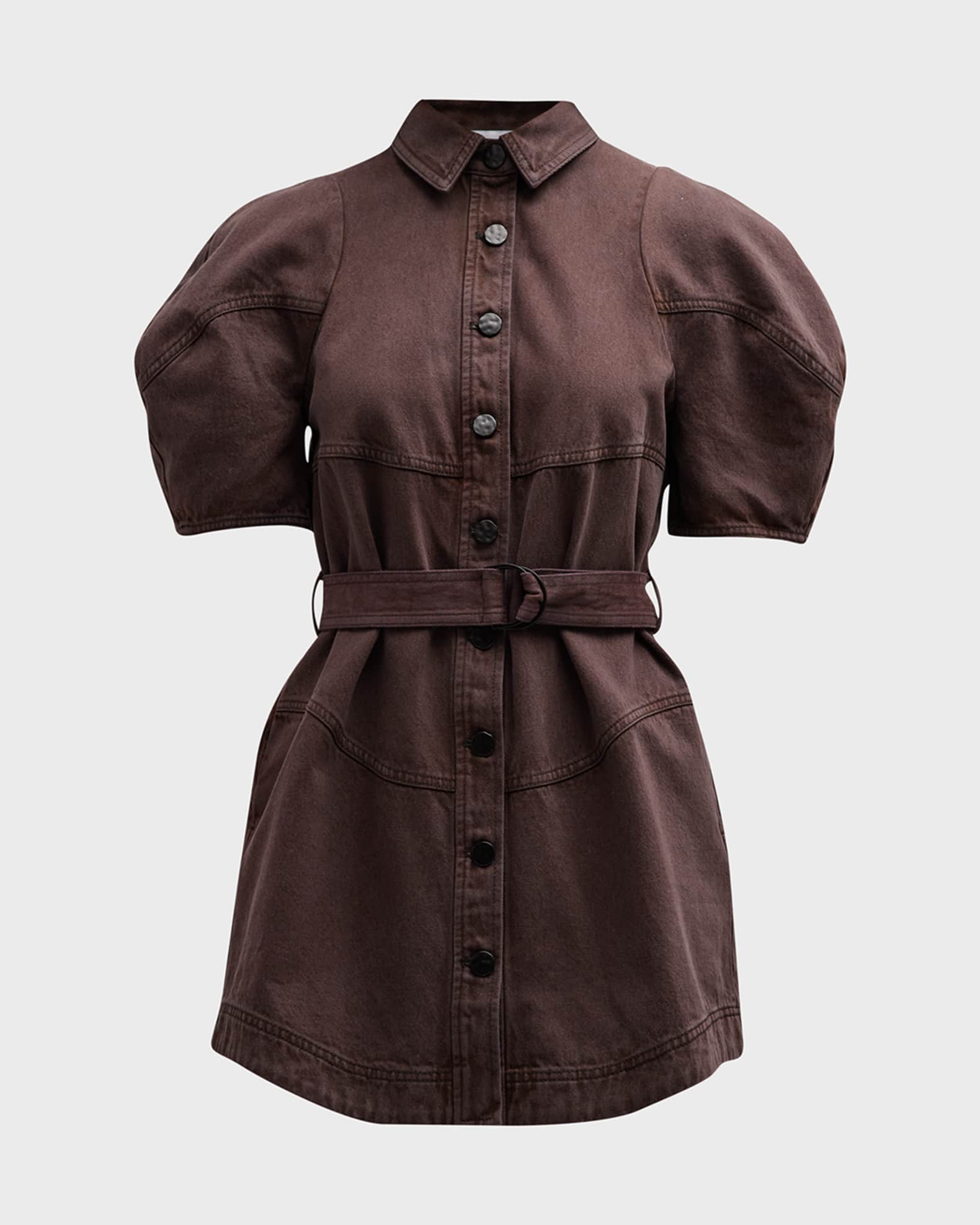 Acler Hawkin Denim Mini Shirtdress | Neiman Marcus