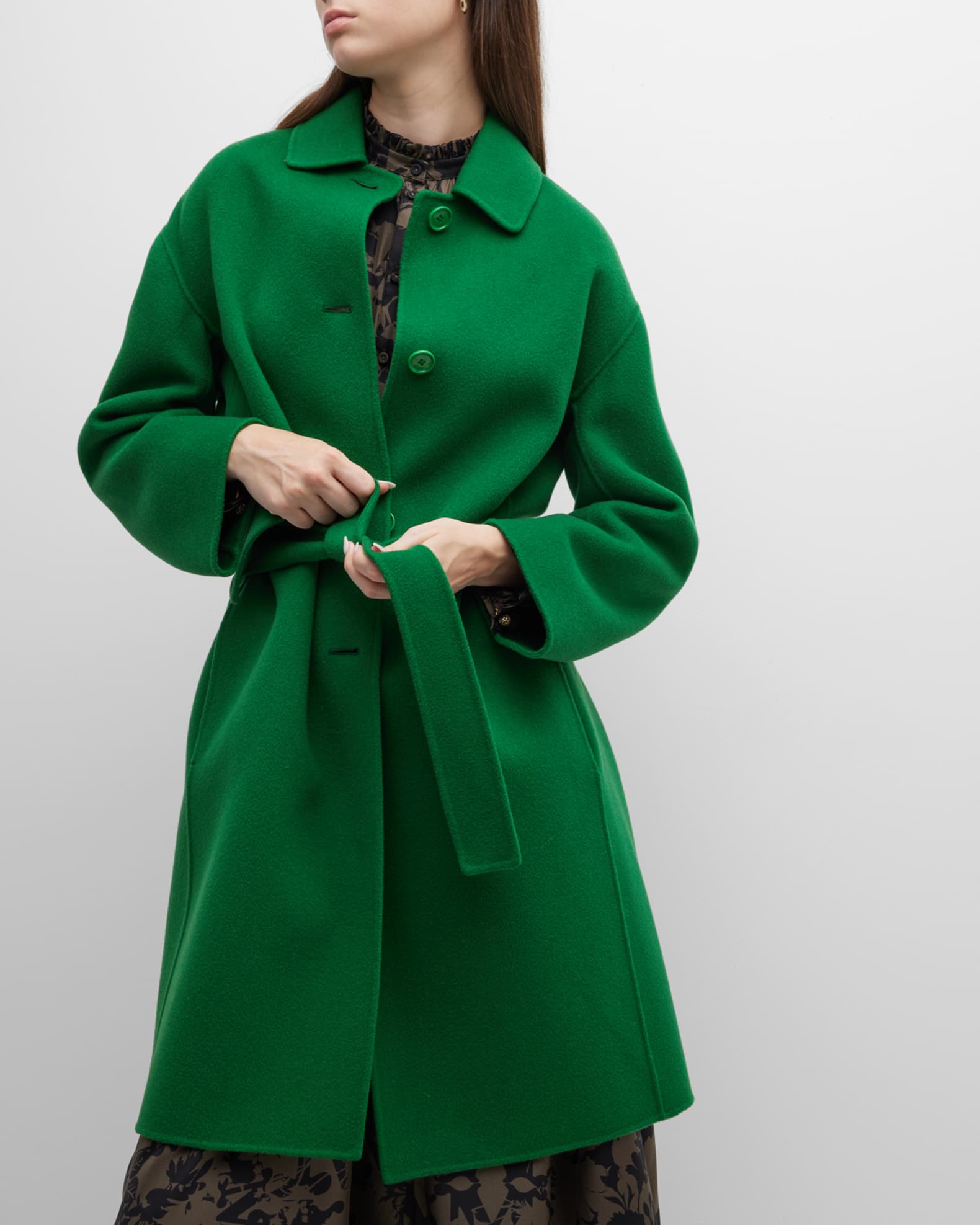 Max Mara Nizza Belted Wool Coat | Neiman Marcus