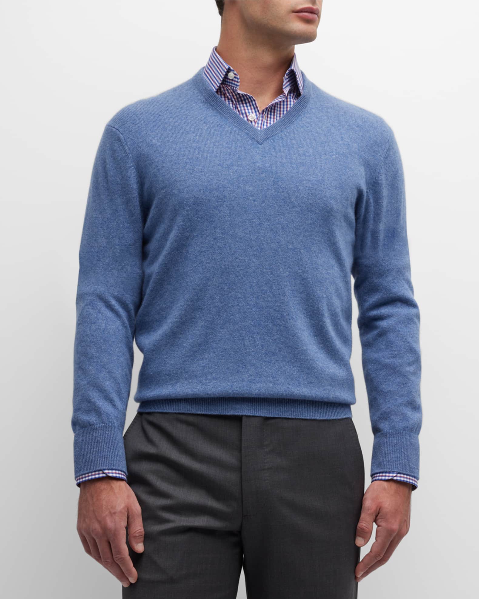 Neiman Marcus Cashmere Collection Mens Cashmere V Neck Sweater
