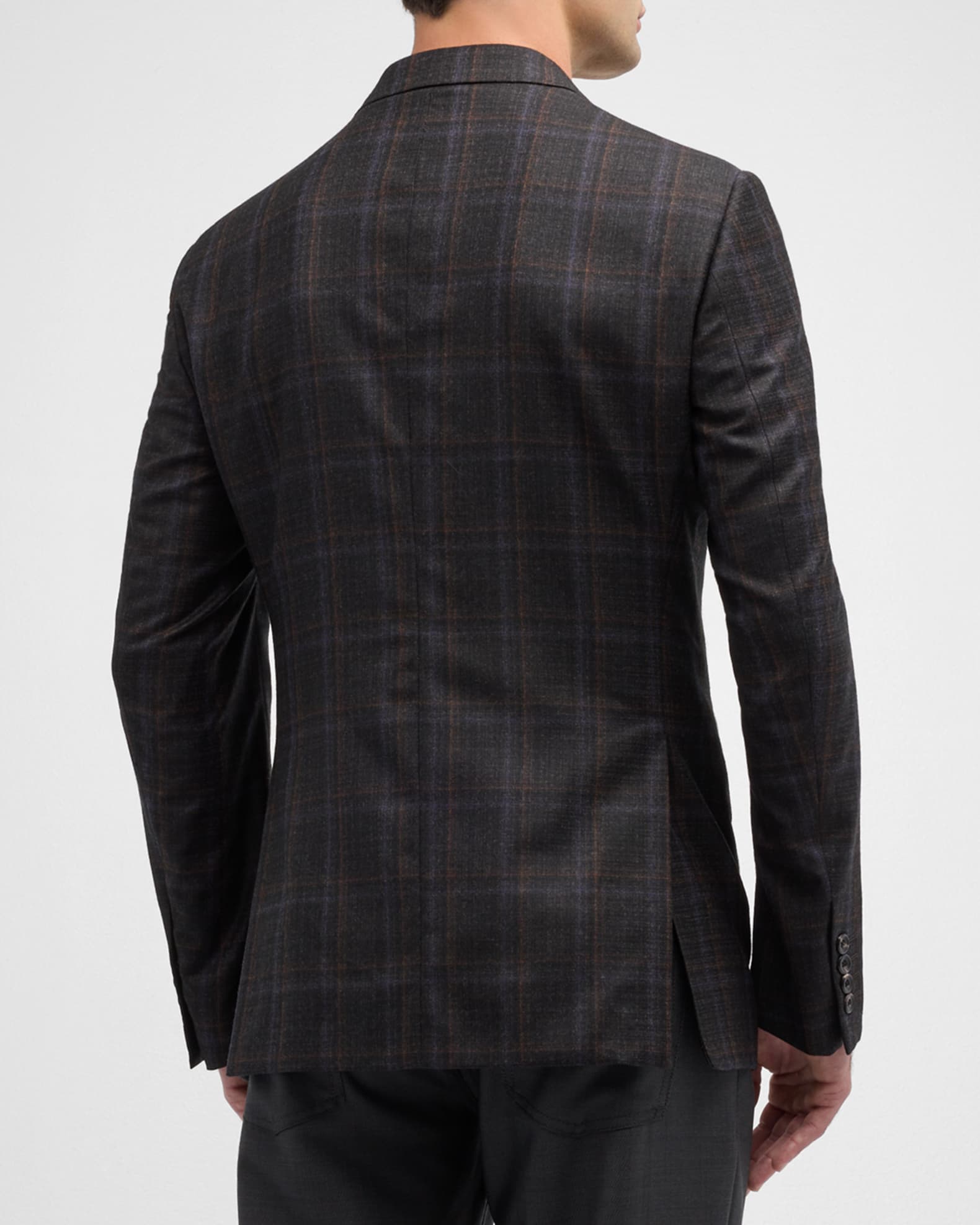 Emporio Armani Men's Windowpane Wool Dinner Jacket | Neiman Marcus