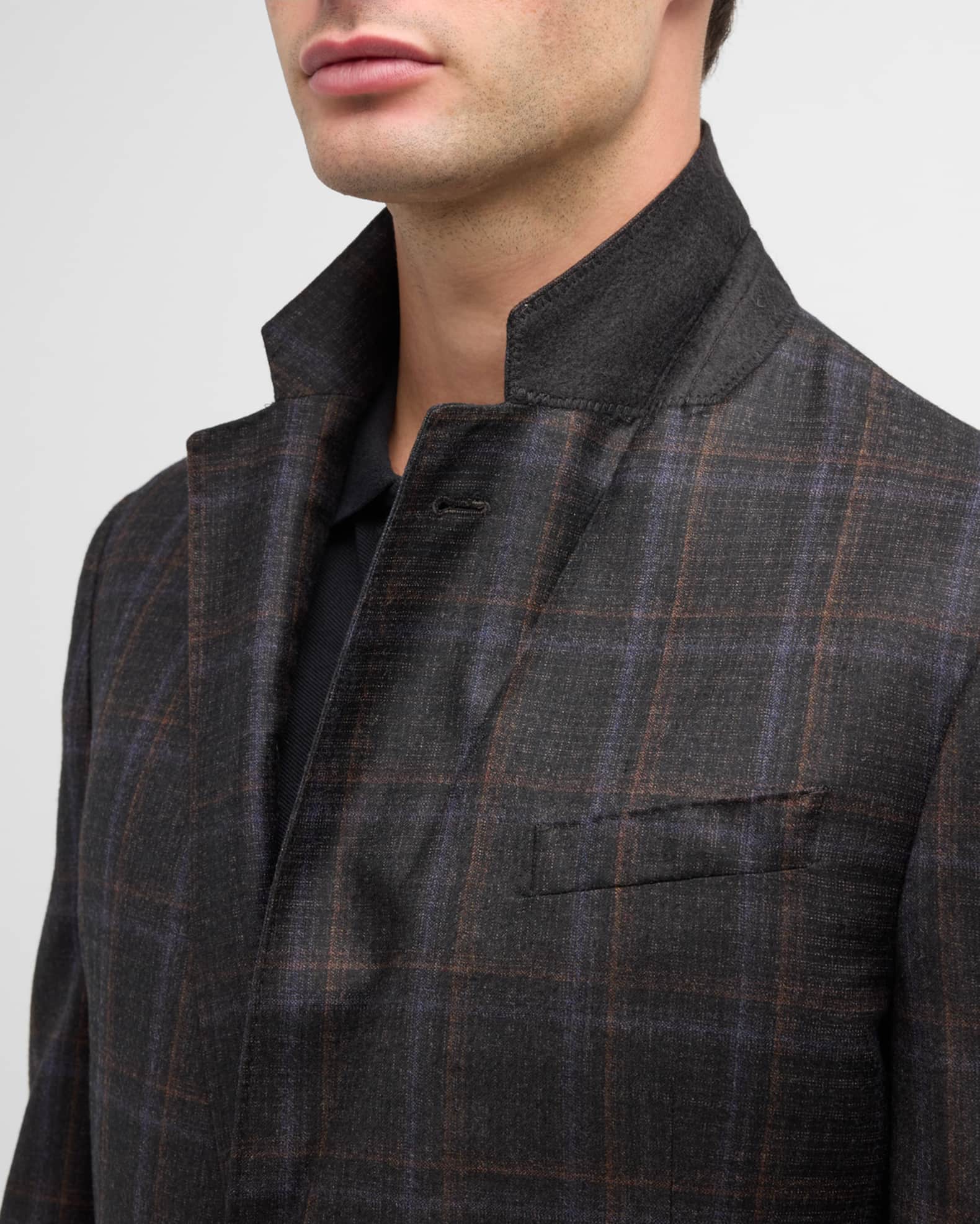 Emporio Armani Men's Windowpane Wool Dinner Jacket | Neiman Marcus
