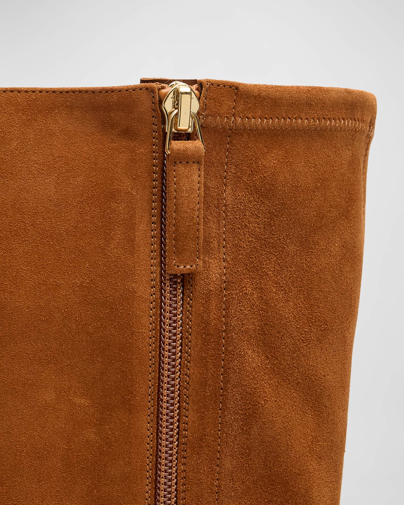 Manolo Blahnik Pitana Suede Block-Heel Knee Boots | Neiman Marcus