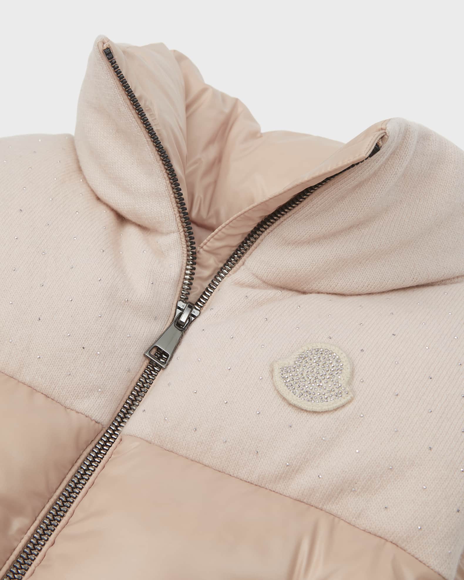 Moncler Girl's Suzan Combo Sparkle Vest, Size 4-6 | Neiman Marcus