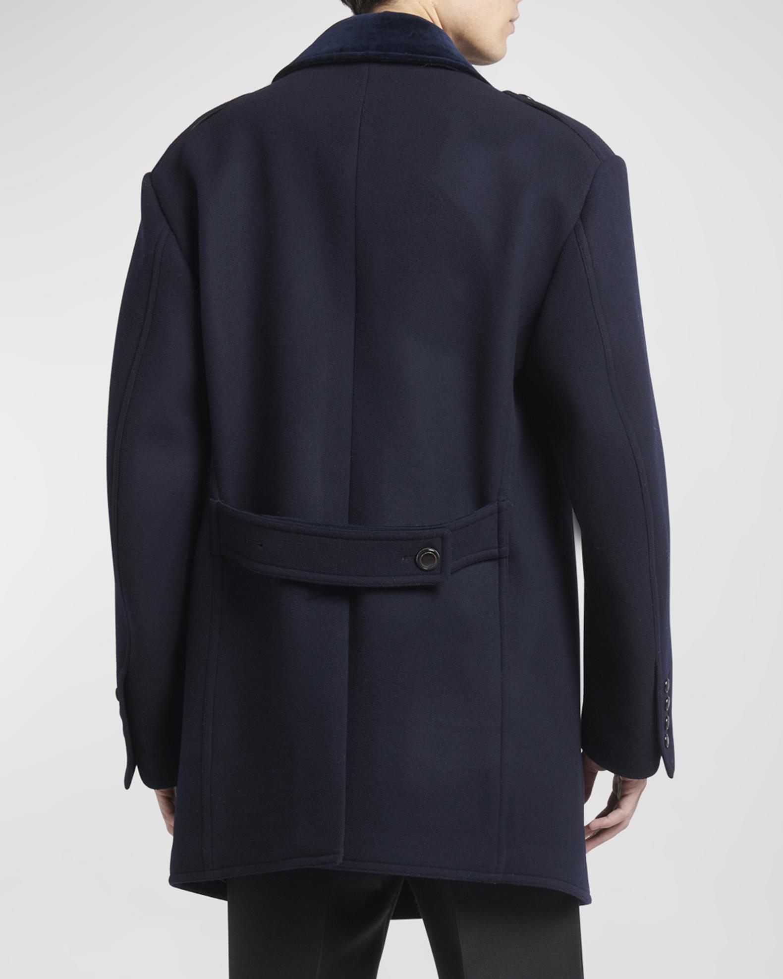 TOM FORD Men's Wool Felt Officer Peacoat | Neiman Marcus