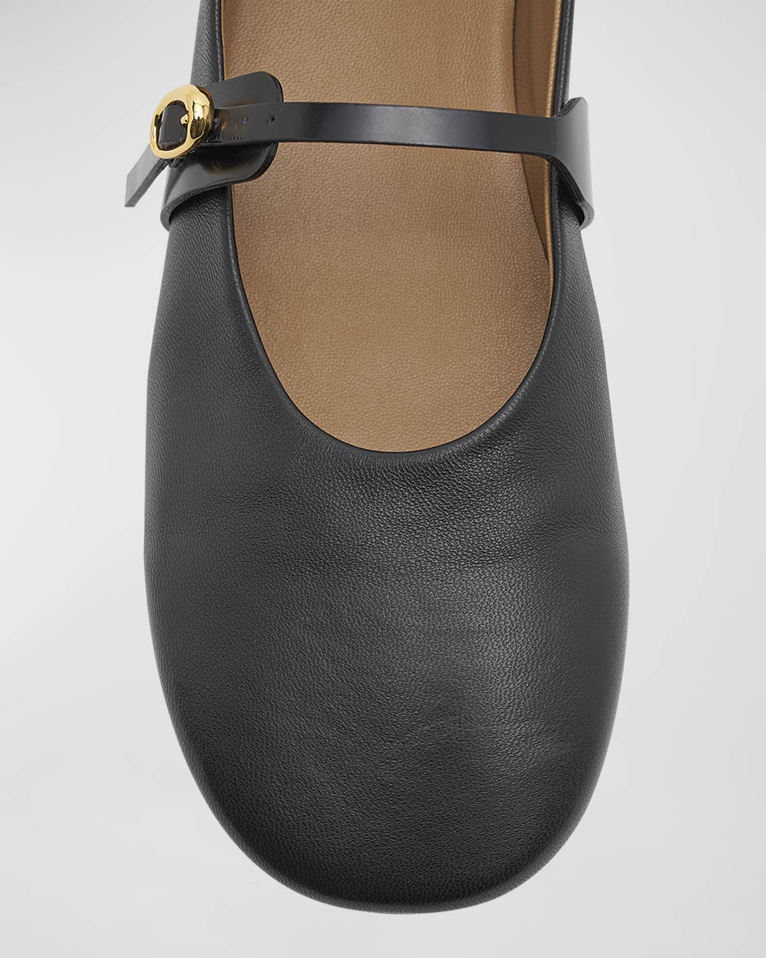 Jacquemus Les Ballerines Rondes Mary Jane Flats | Neiman Marcus
