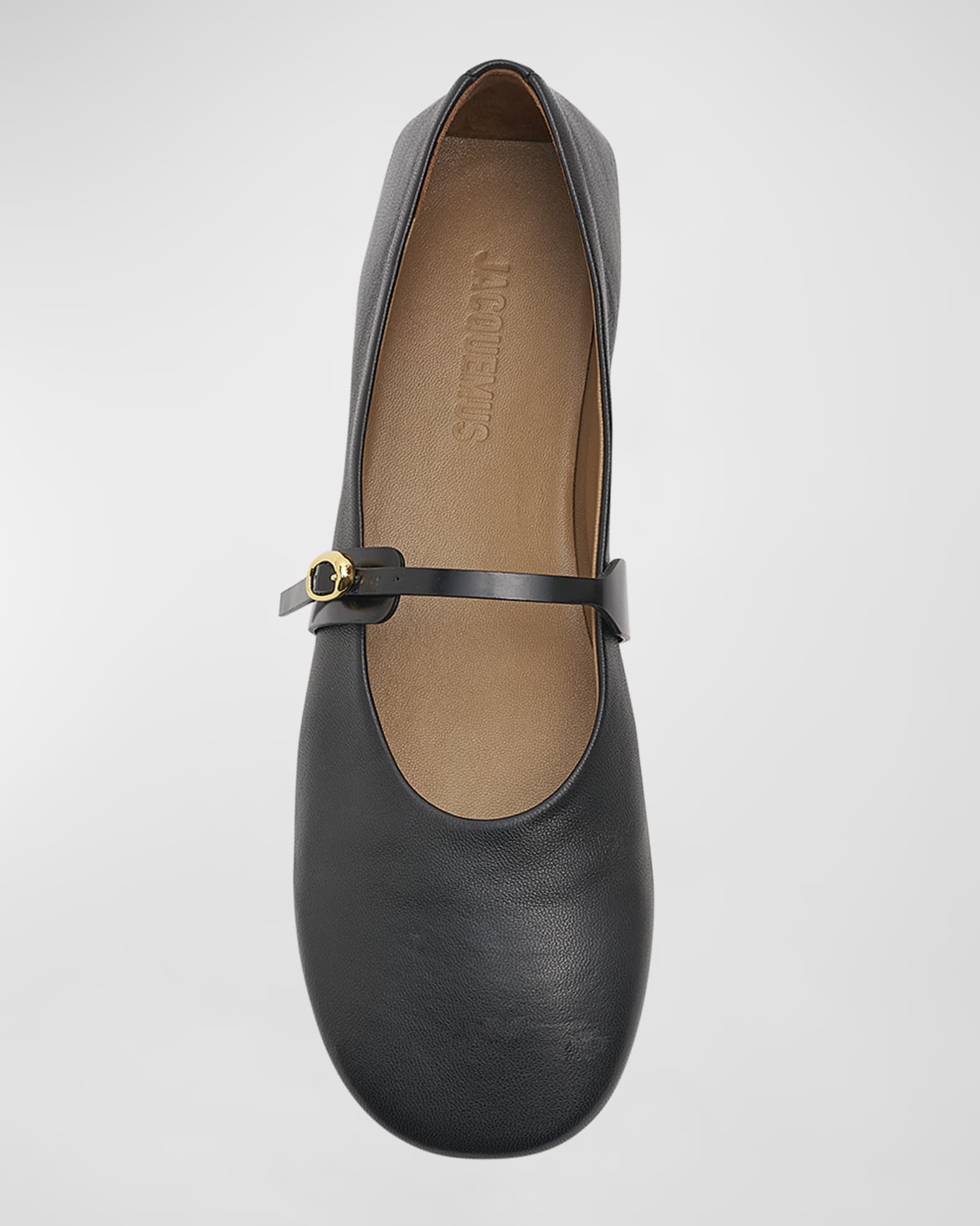 Jacquemus Les Ballerines Rondes Mary Jane Flats | Neiman Marcus