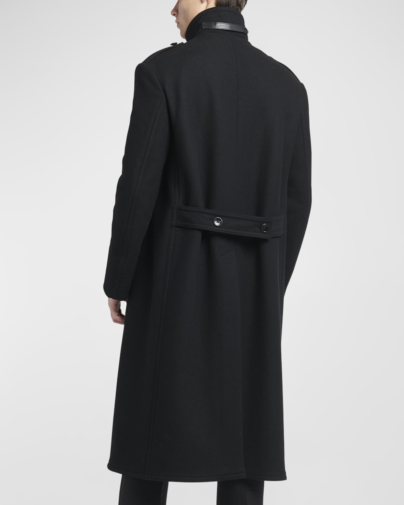 TOM FORD Men's Double-Breasted Funnel Overcoat | Neiman Marcus