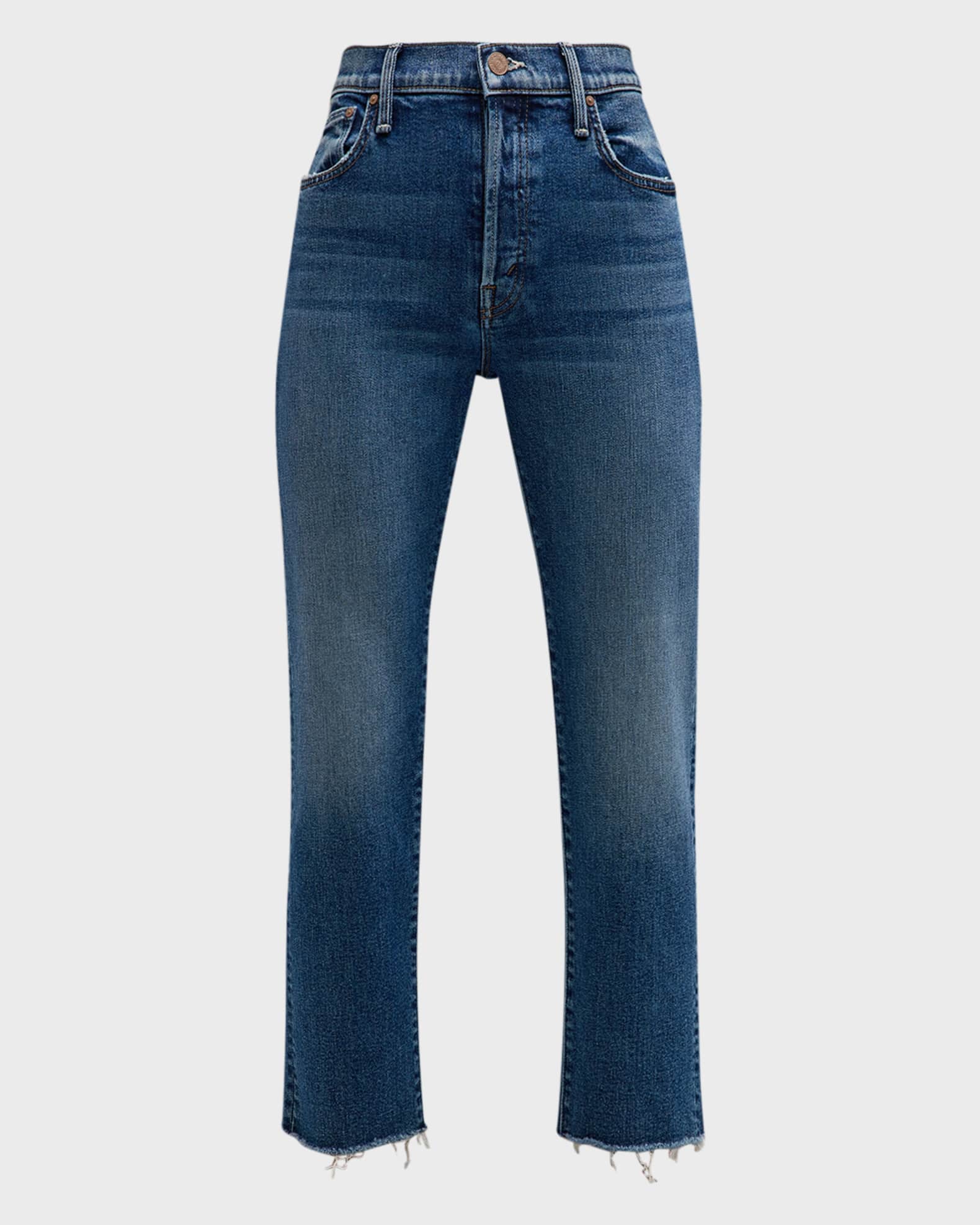 MOTHER The Scrapper Cuff Ankle Fray Jeans | Neiman Marcus