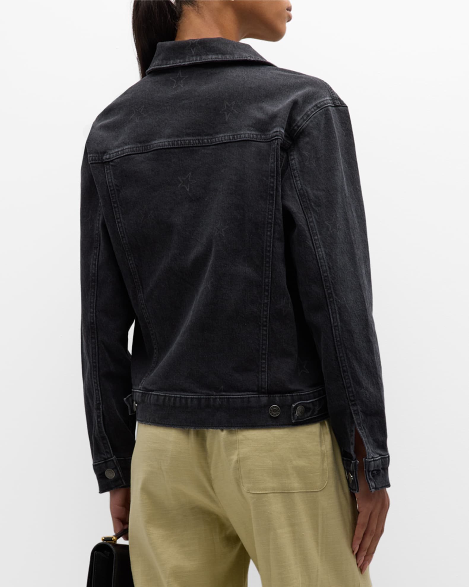 Rails Mulholland Star-Print Denim Trucker Jacket | Neiman Marcus