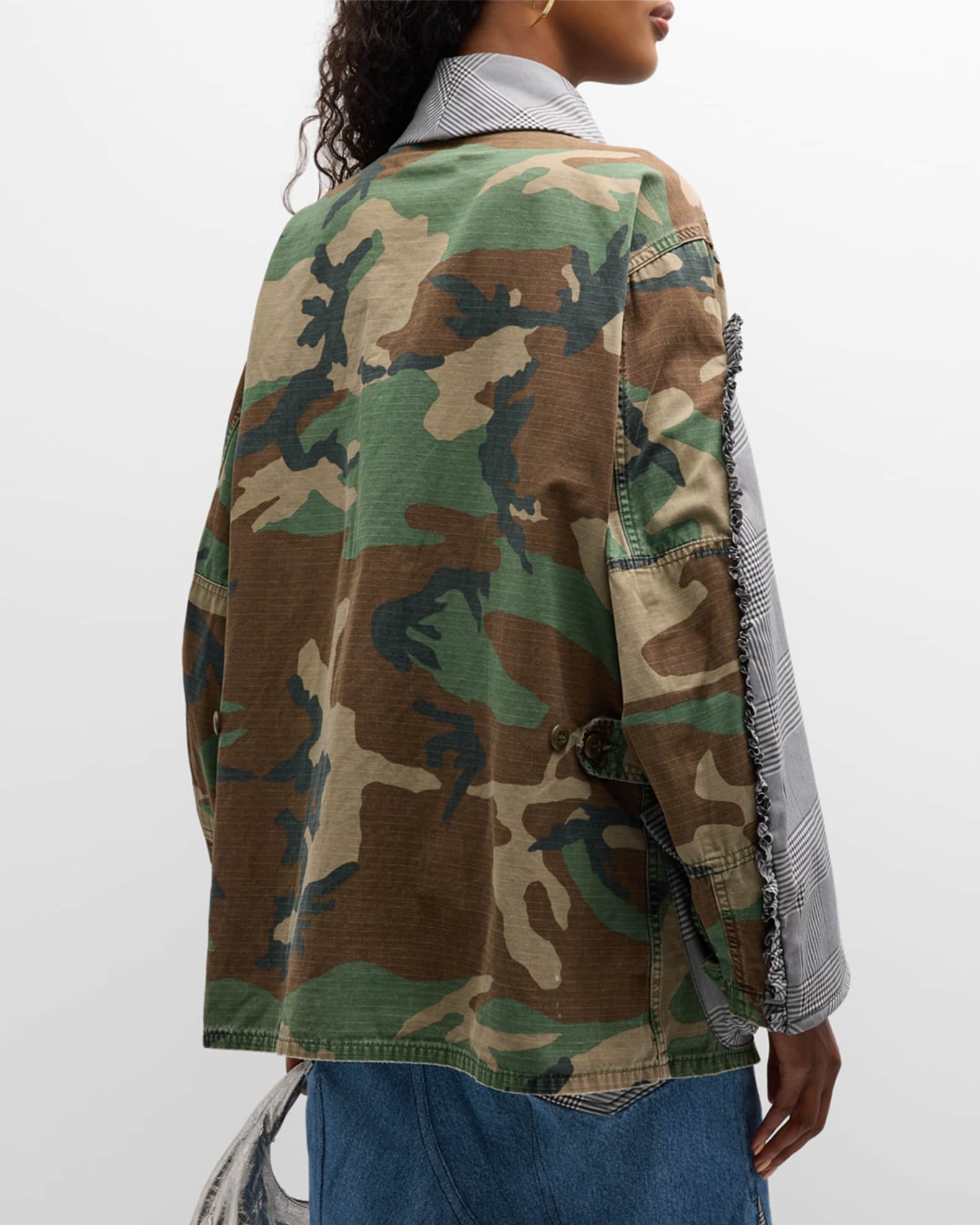 Rentrayage All Day All Night Camo and Plaid Utility Jacket | Neiman Marcus