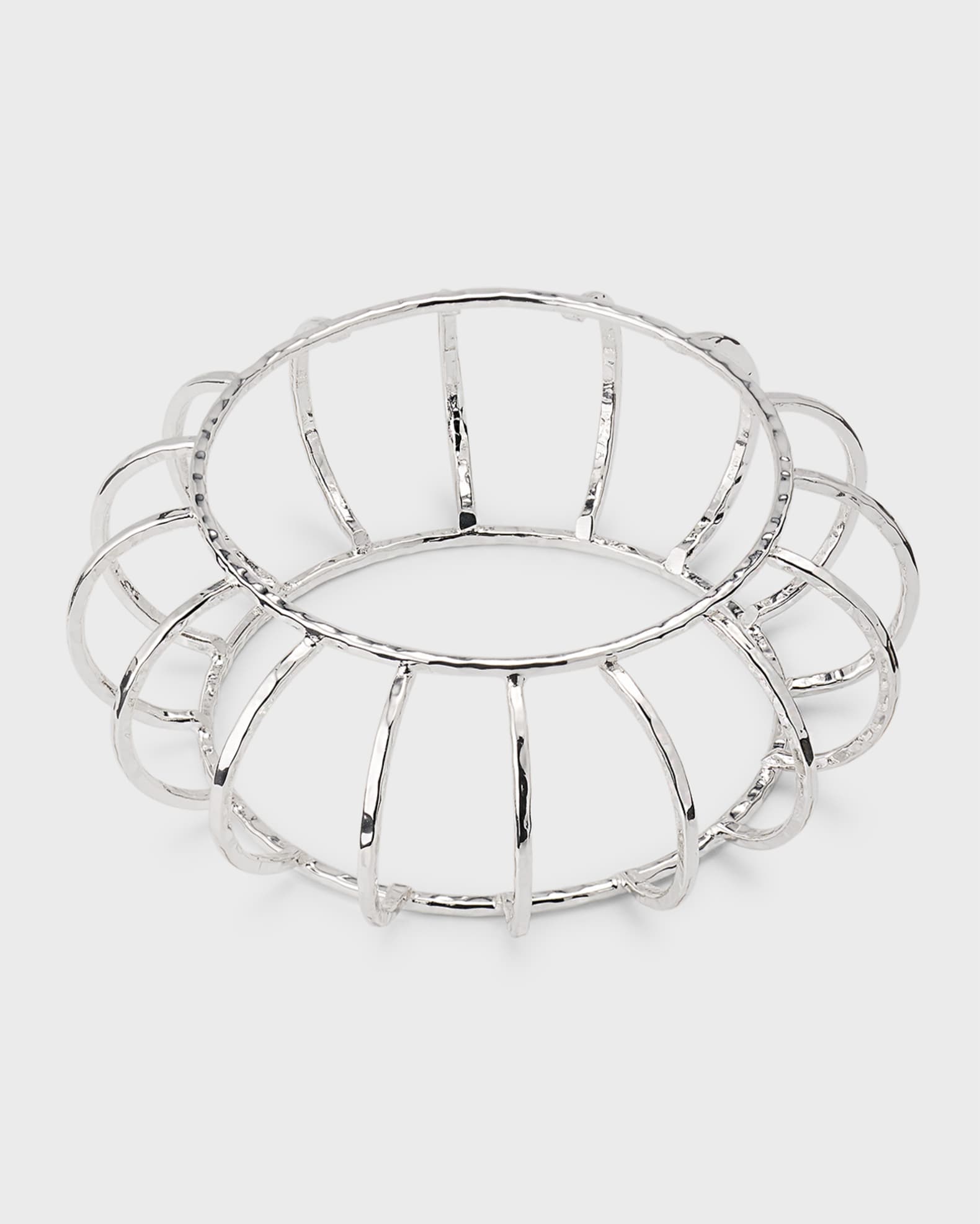 NEST Jewelry Hammered Silver-Plated Cage Cuff Bracelet | Neiman Marcus