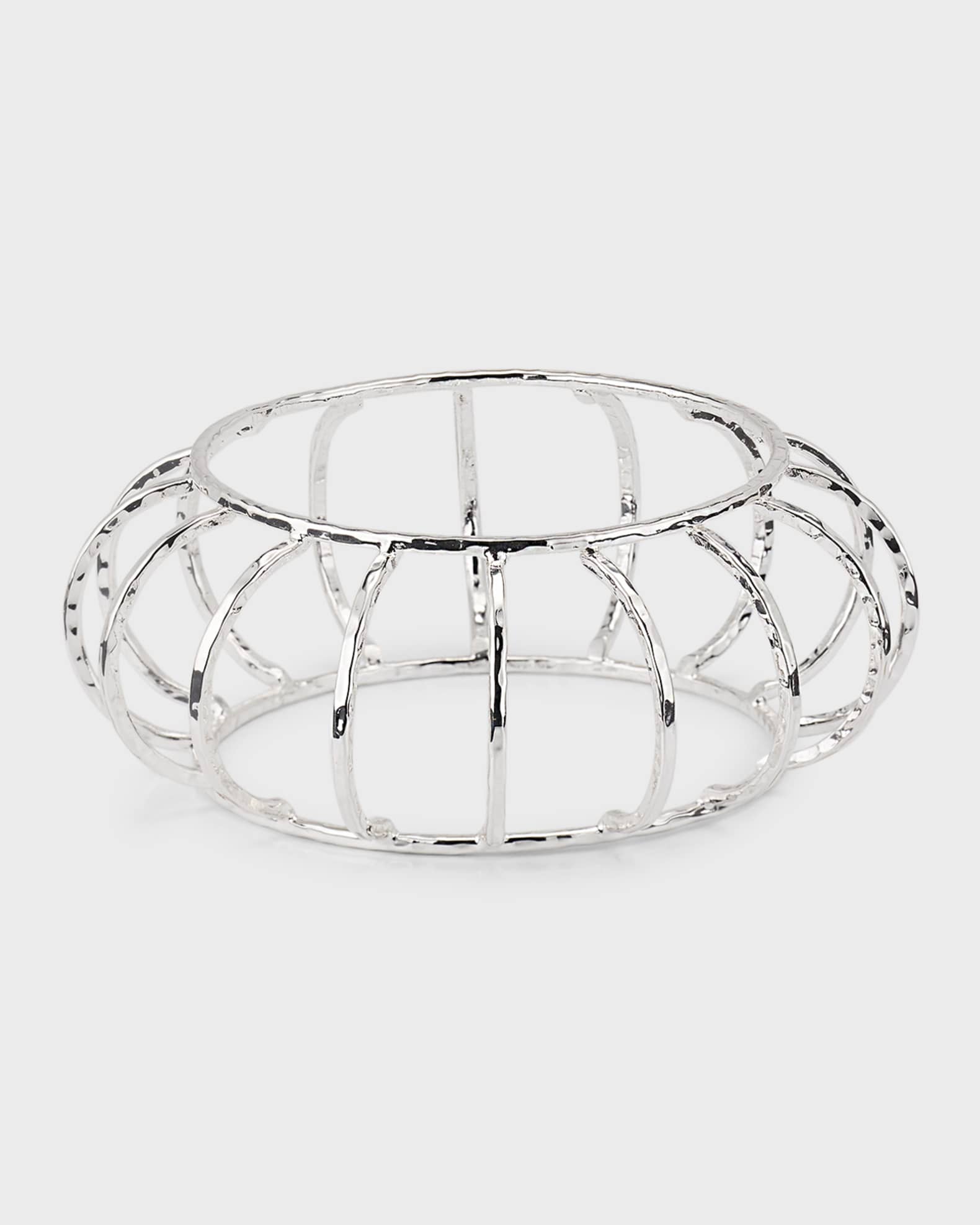 NEST Jewelry Hammered Silver-Plated Cage Cuff Bracelet | Neiman Marcus