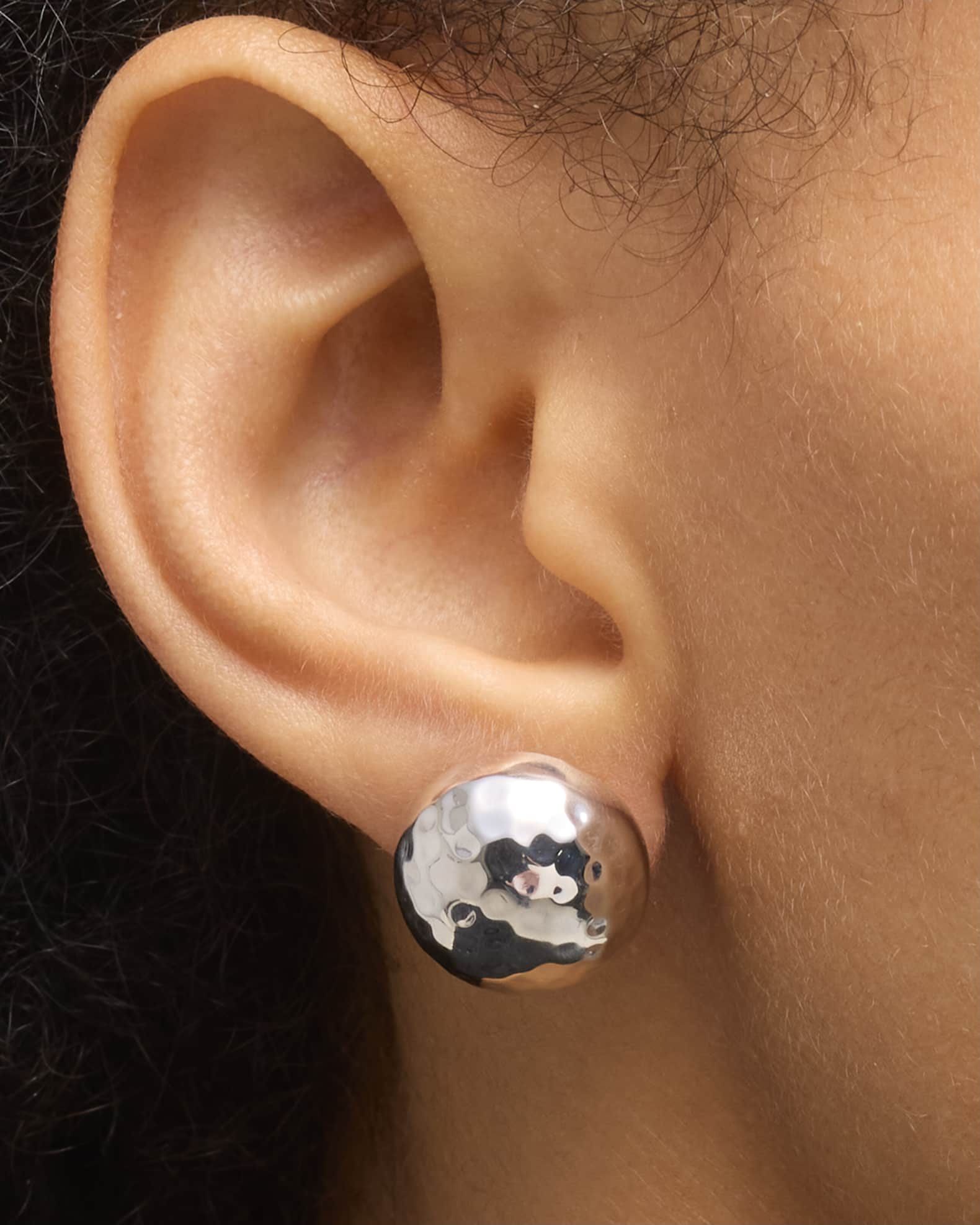 NEST Jewelry Hammered Silver Dome Stud Earrings | Neiman Marcus