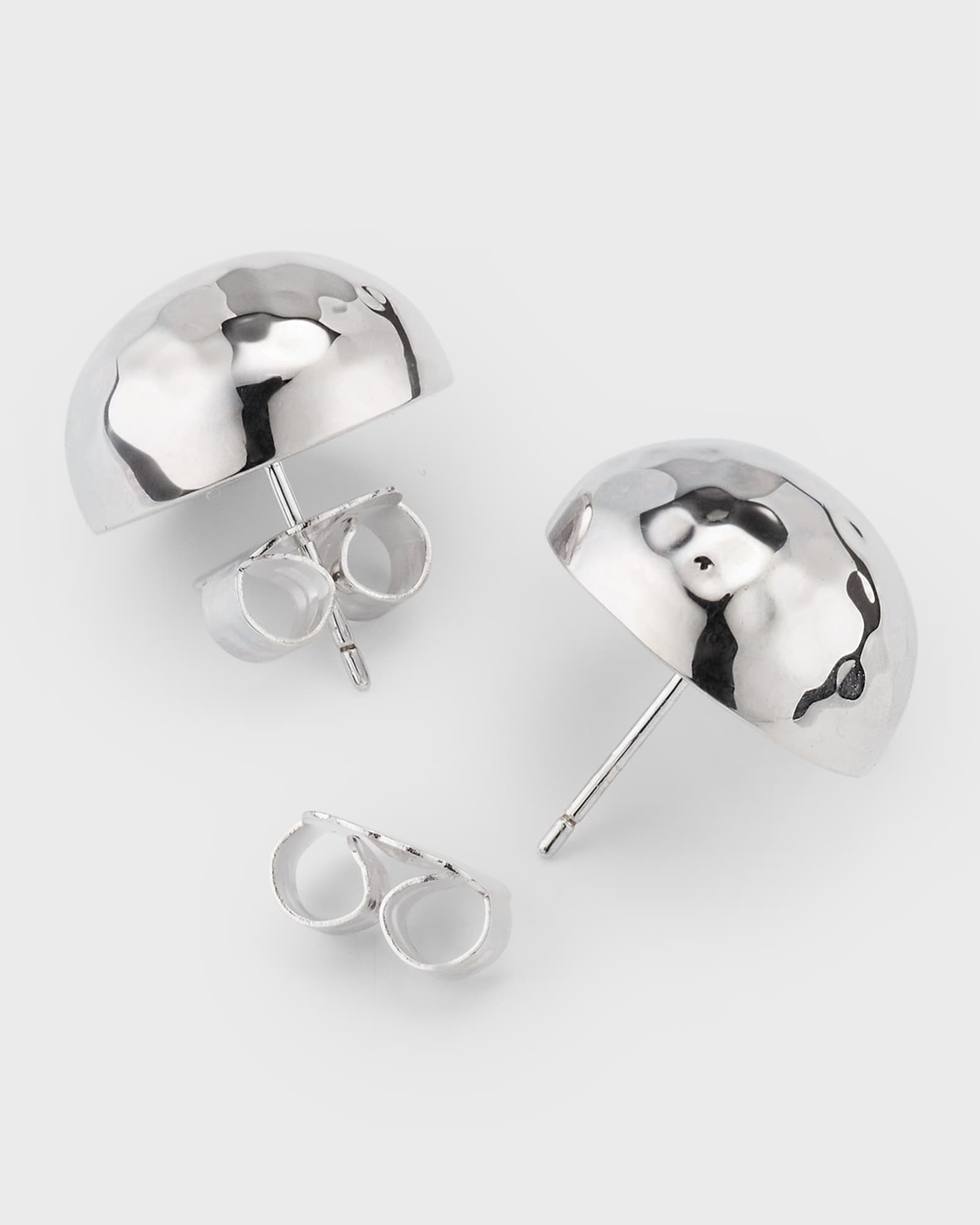 NEST Jewelry Hammered Silver Dome Stud Earrings | Neiman Marcus