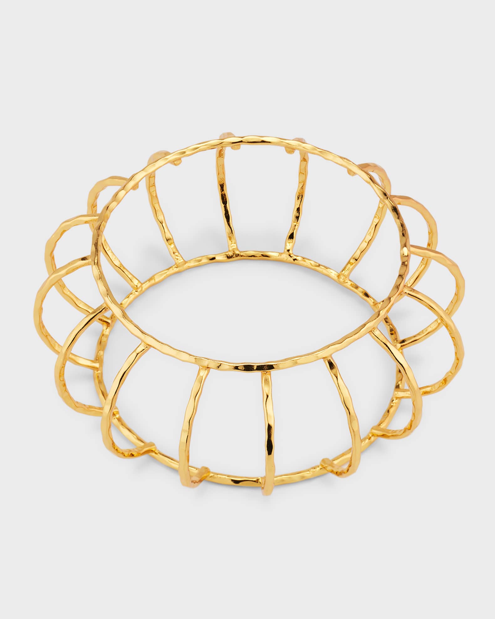 NEST Jewelry Hammered Gold Statement Cage Bangle Bracelet | Neiman Marcus