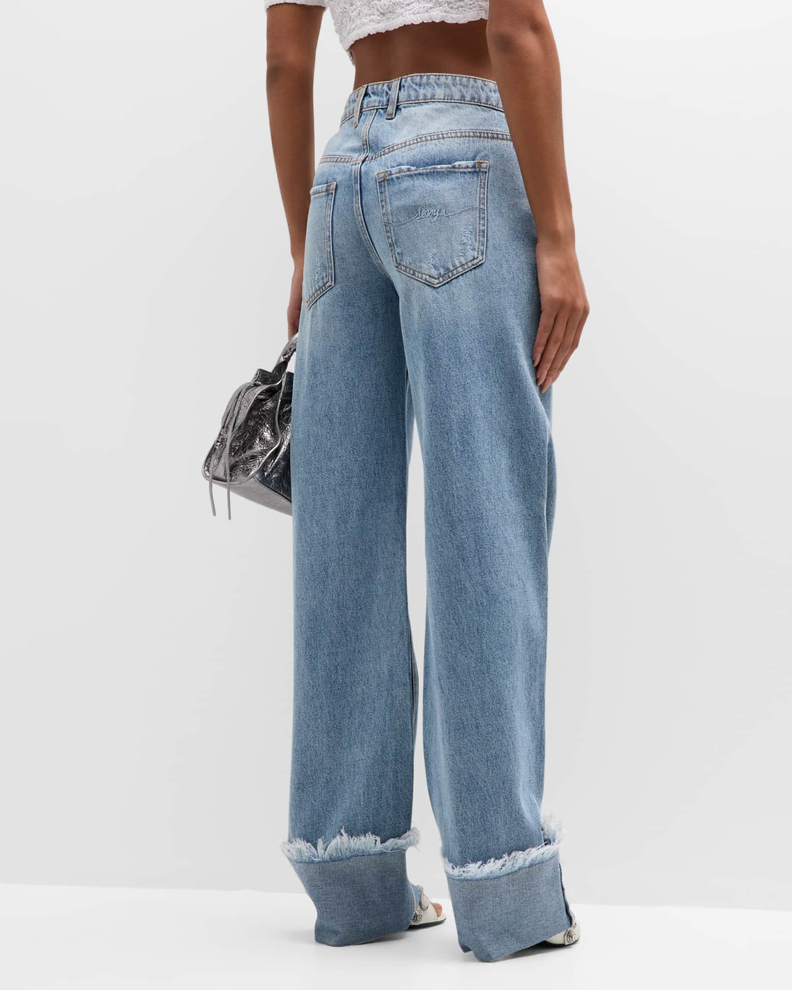 SER.O.YA Margot Cuffed Boyfriend Jeans | Neiman Marcus