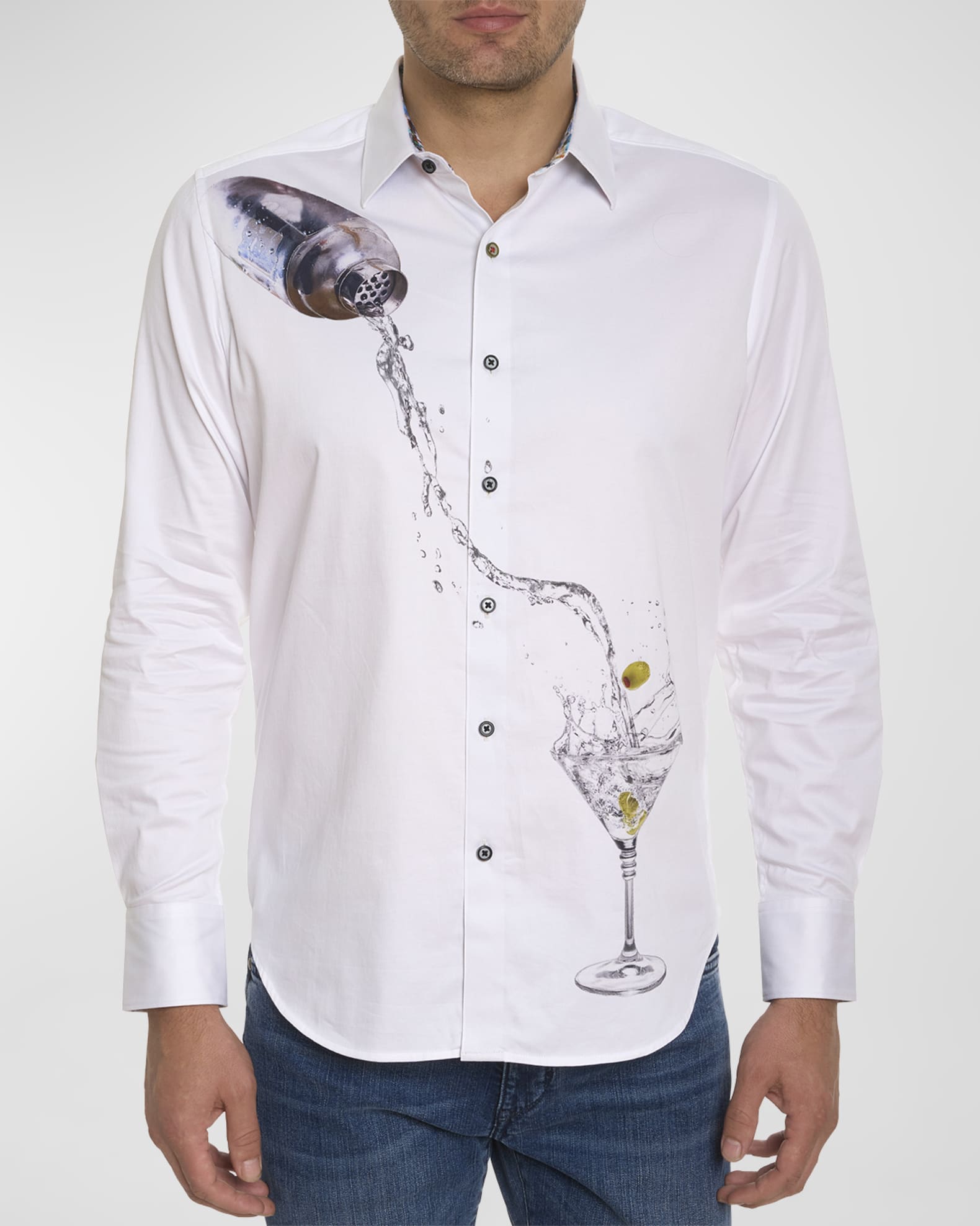 Robert Graham Men's Moxy Cocktail-Print Sport Shirt | Neiman Marcus