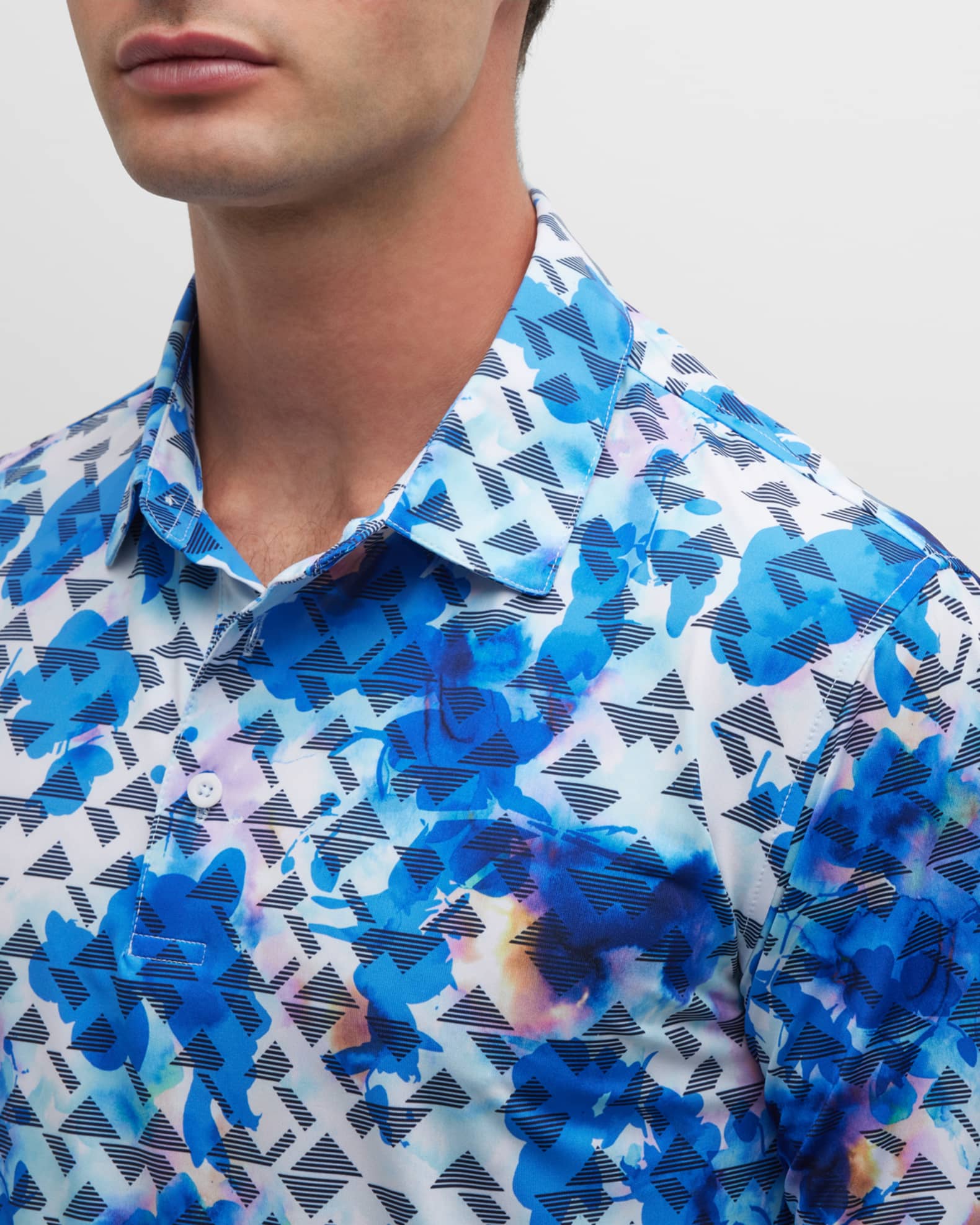 Robert Graham Men's Fisher Performance Polo Shirt | Neiman Marcus