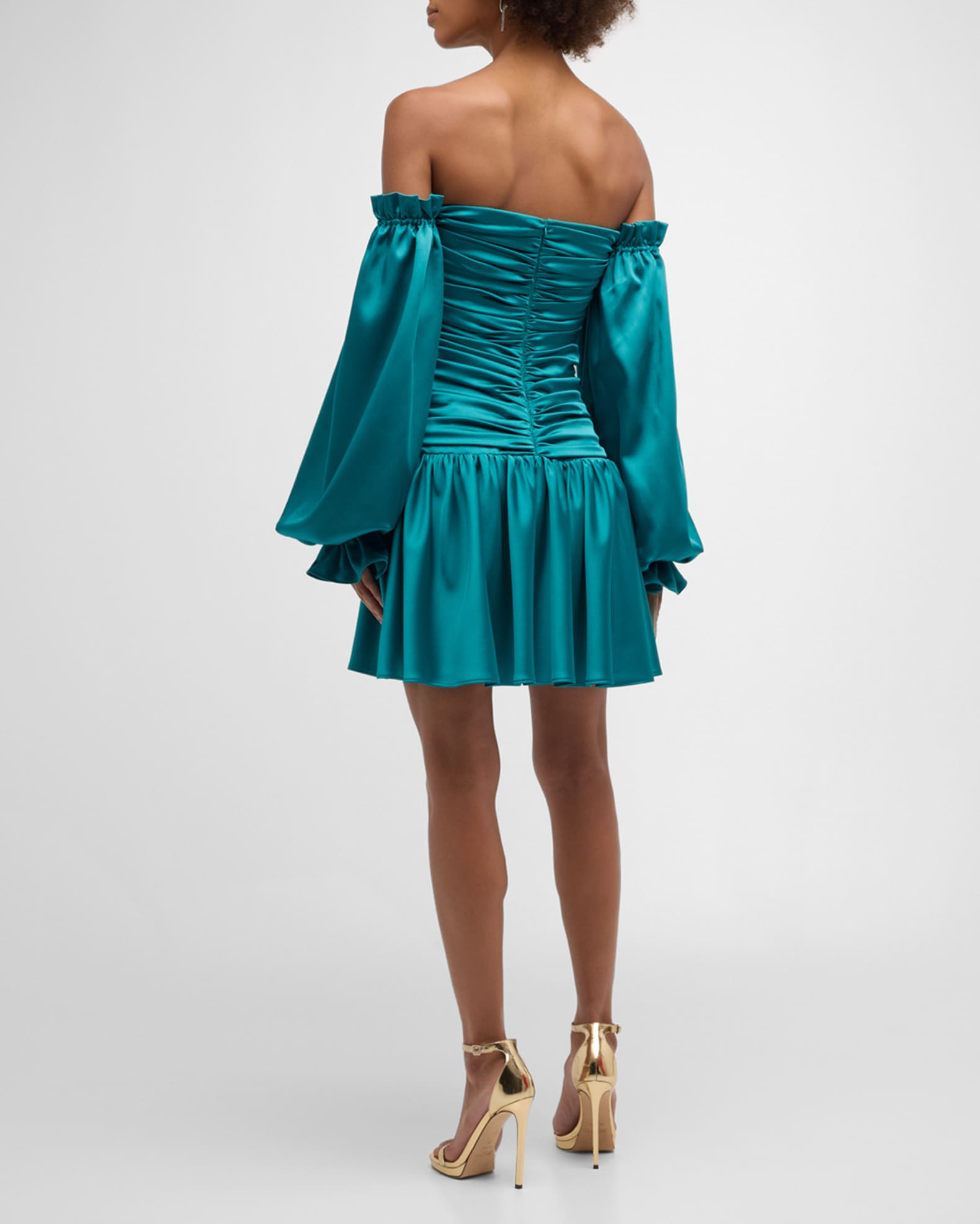 GIGII'S Selina Ruched Off-Shoulder Mini Dress | Neiman Marcus