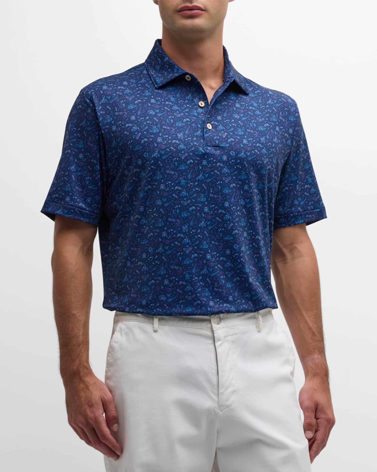 Peter Millar Men's 1985 Performance Jersey Polo Shirt | Neiman Marcus
