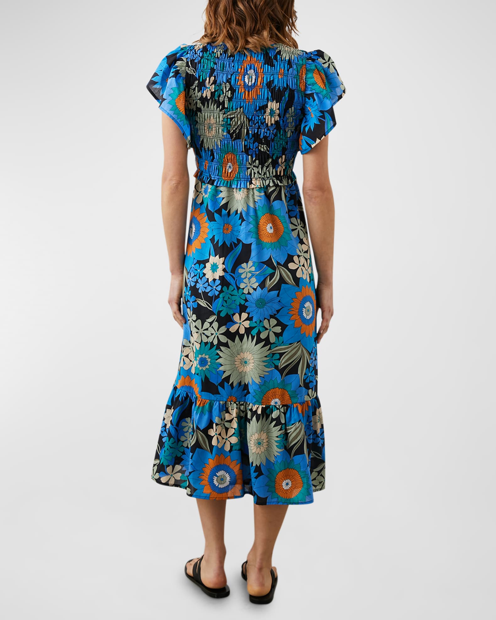 Rails Clementine Shirred Midi Dress | Neiman Marcus