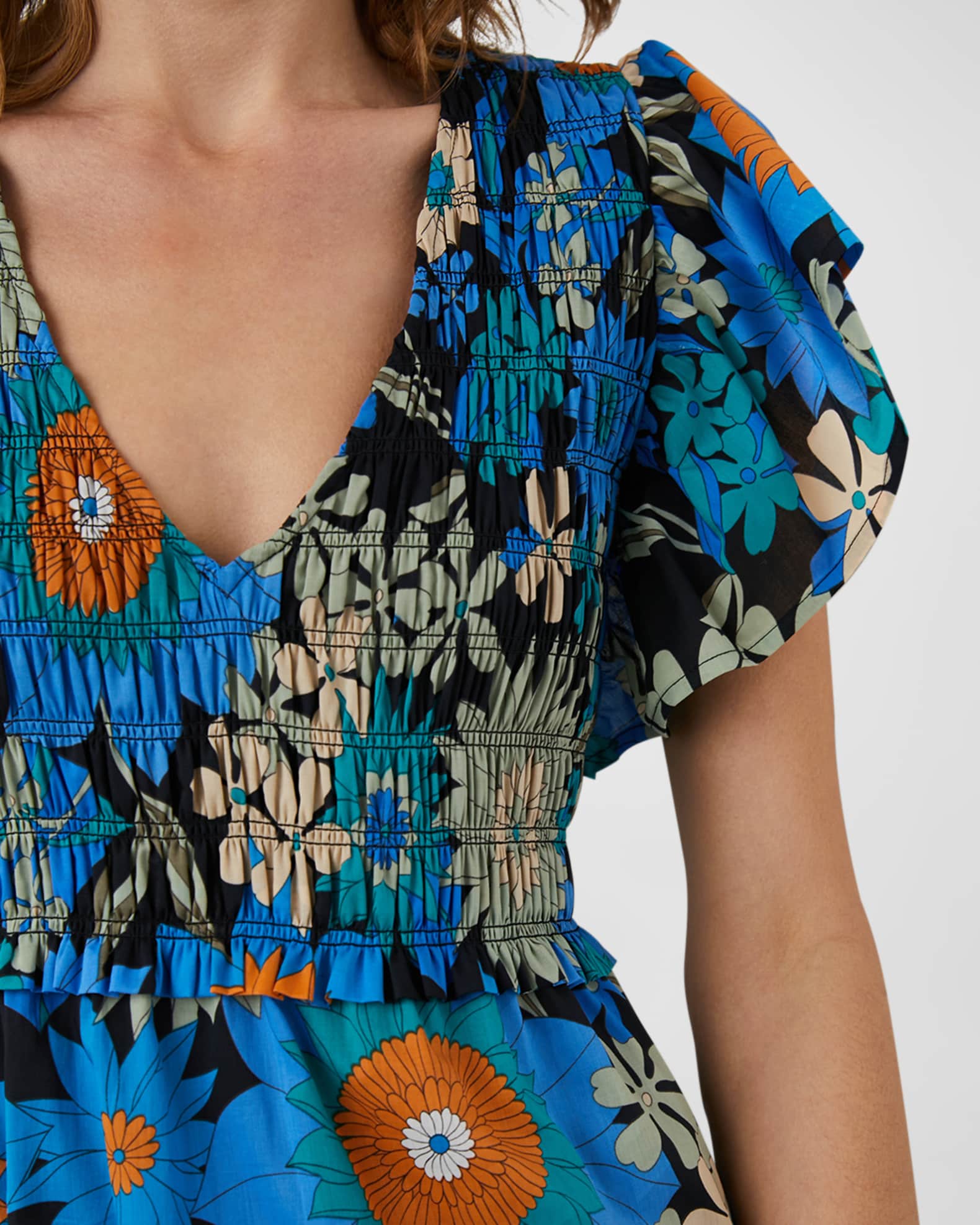 Rails Clementine Shirred Midi Dress | Neiman Marcus