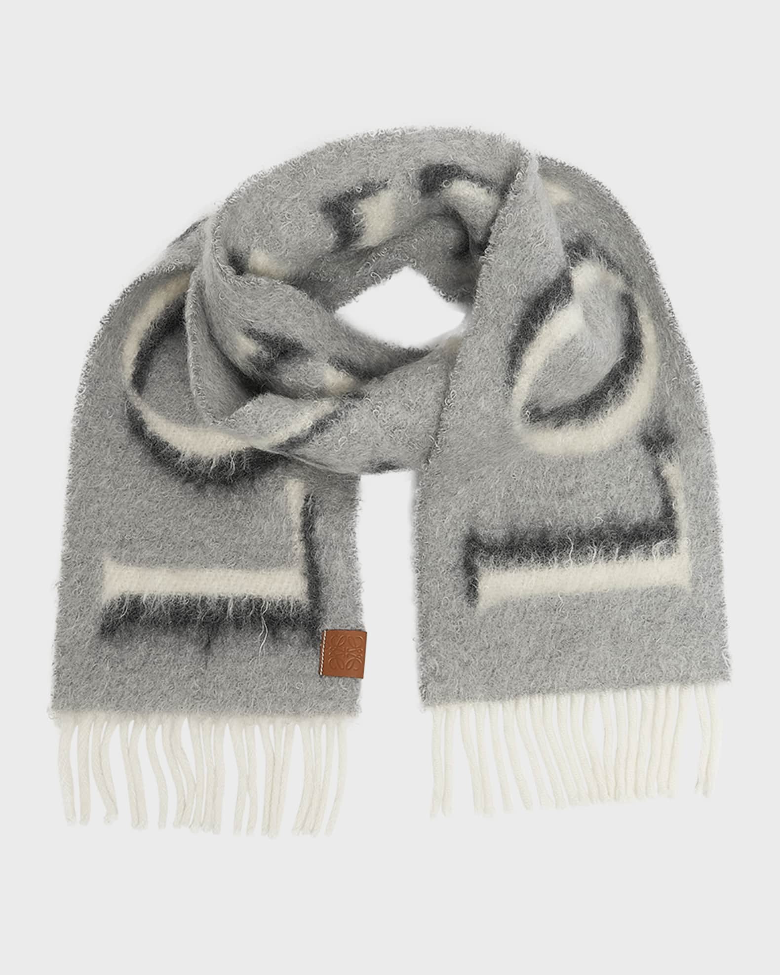 Loewe Logo Wool & Mohair Scarf | Neiman Marcus