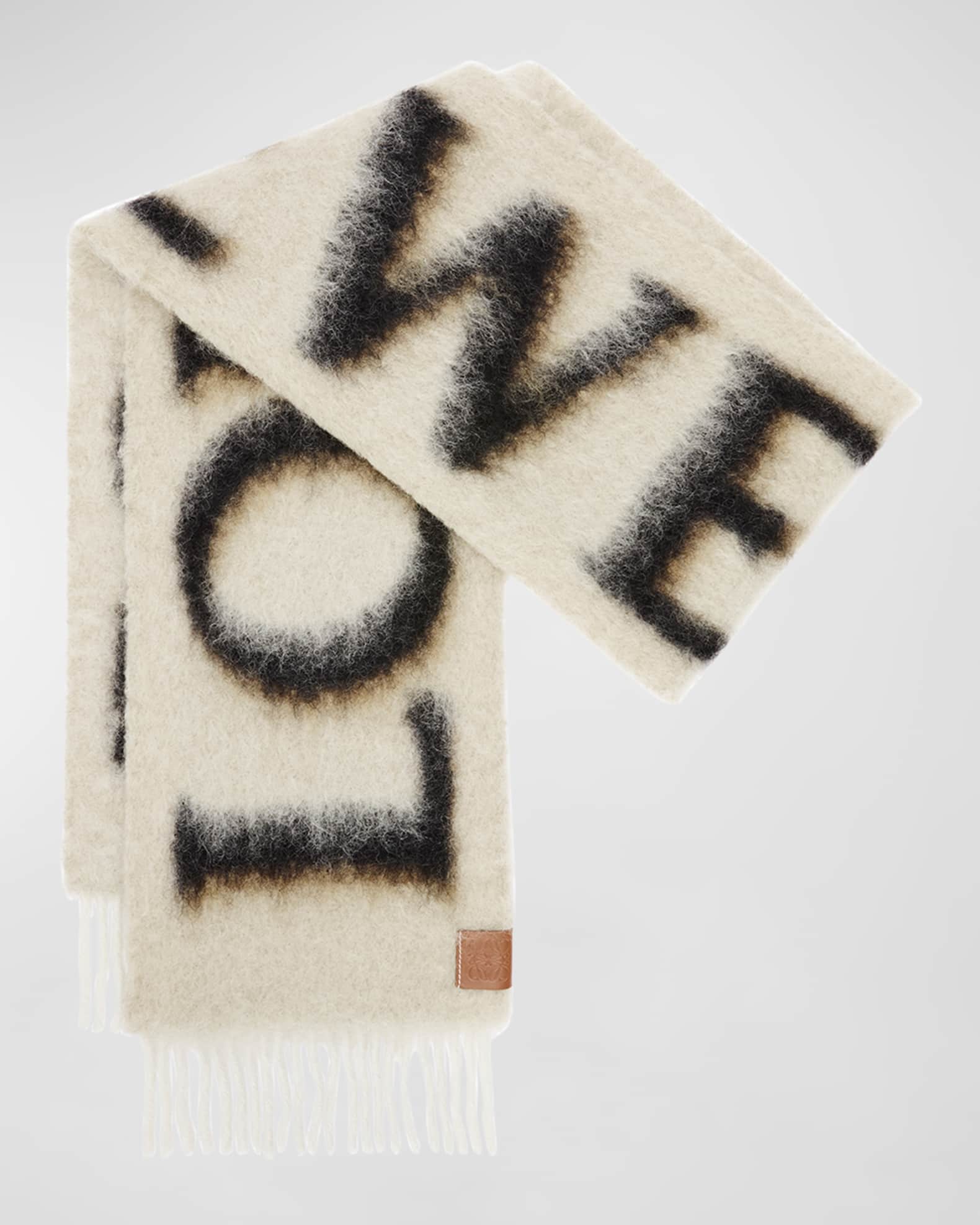 Loewe Logo Wool & Mohair Scarf | Neiman Marcus