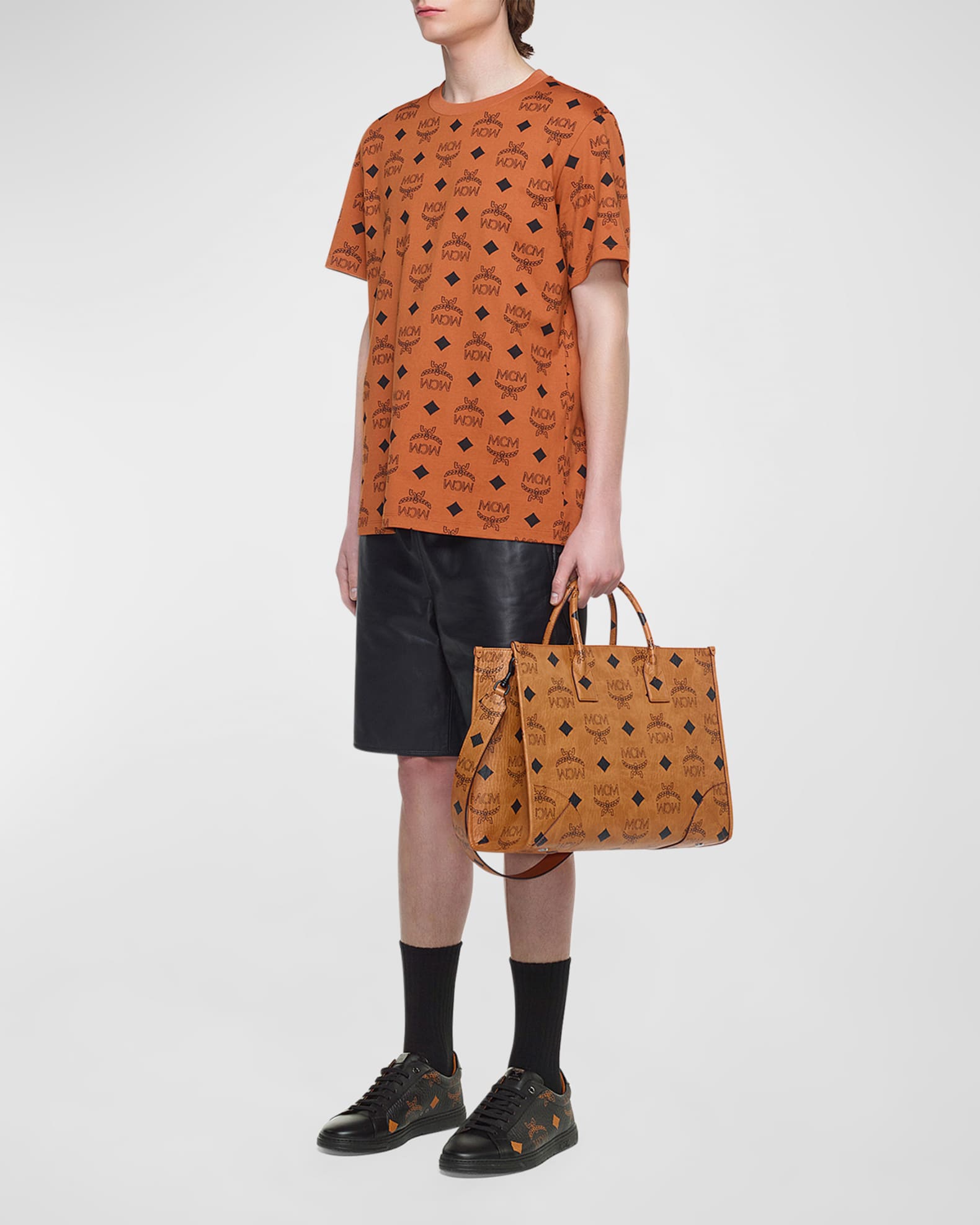 MCM Munchen Large Monogram Tote Bag | Neiman Marcus