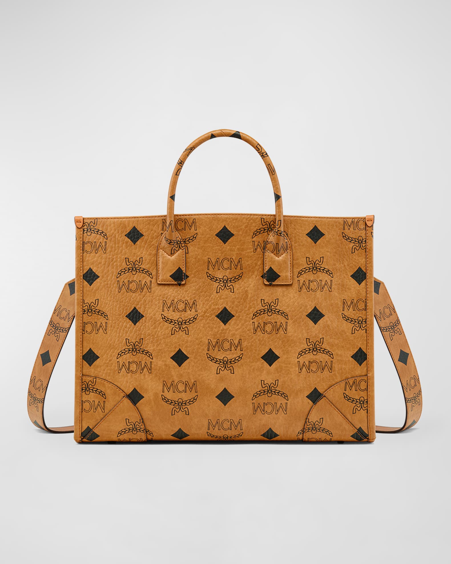 MCM Munchen Large Monogram Tote Bag | Neiman Marcus